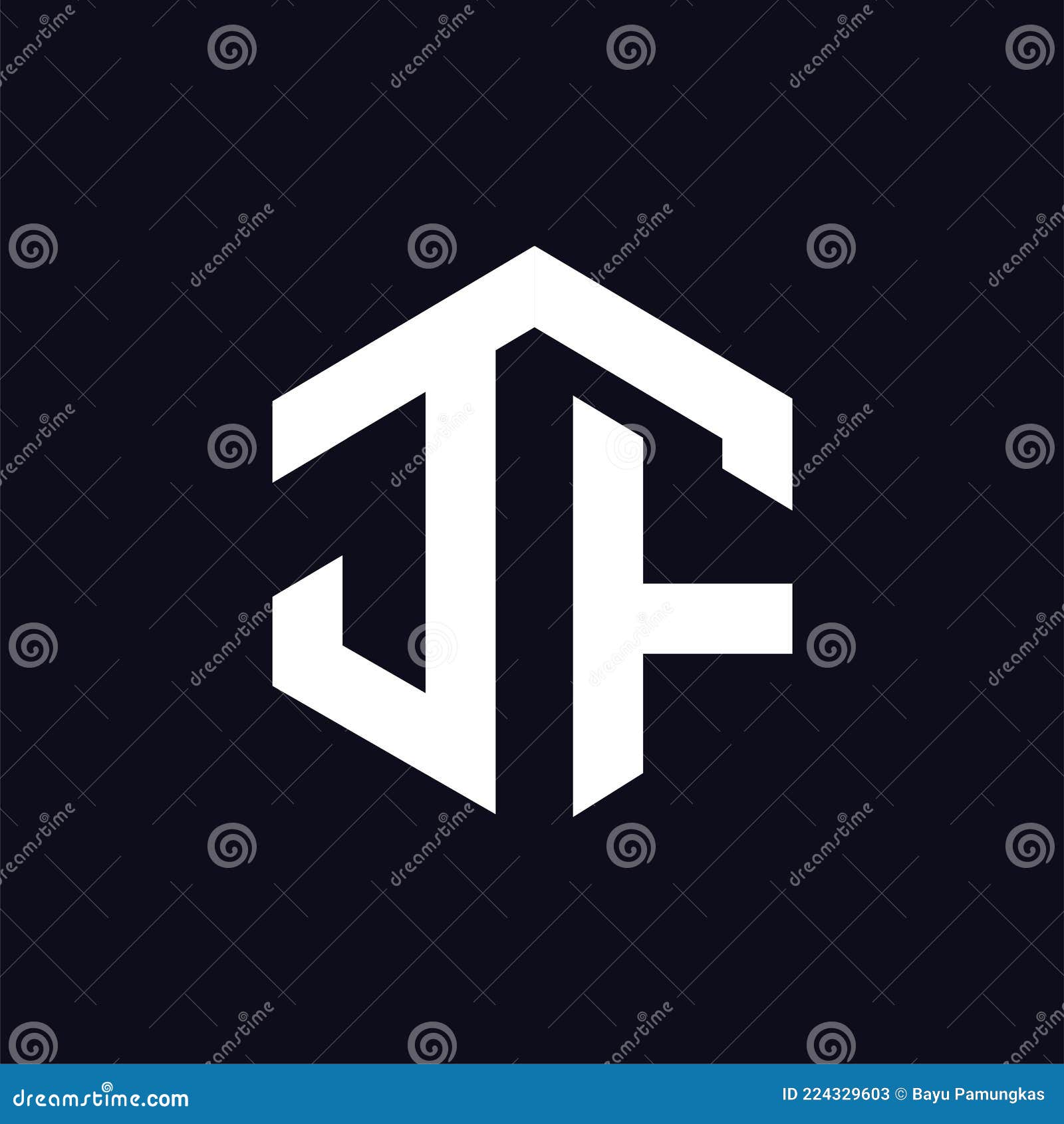 J F Initial Letter Hexagonal Logo Vector Stock Vector - Illustration of ...