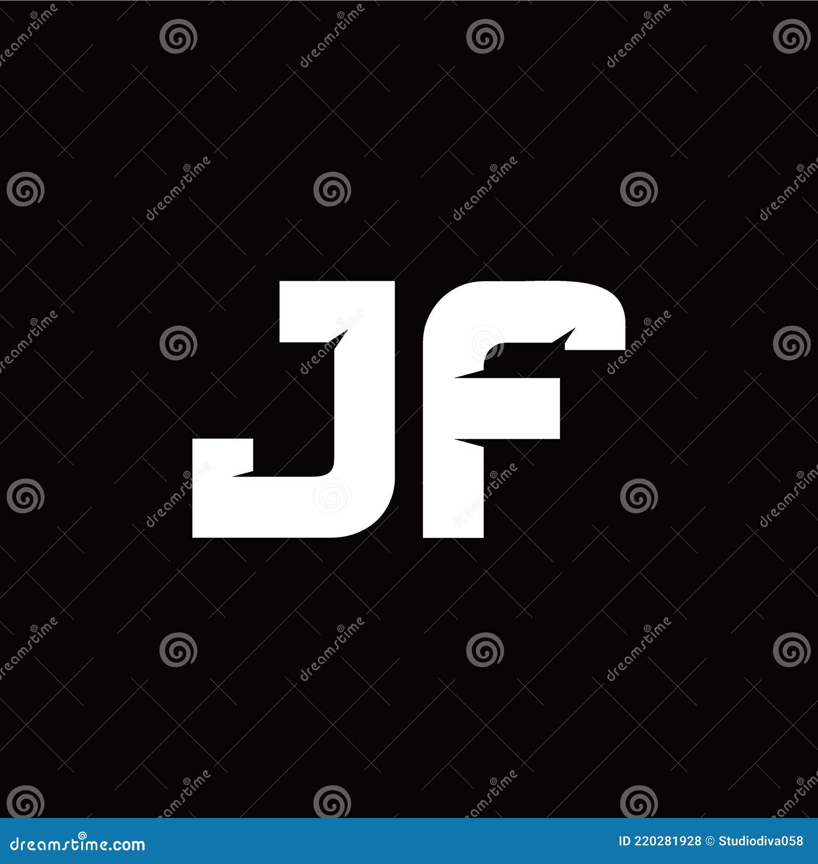 J F Letter Monogram Style Initial Logo Template Stock Vector ...