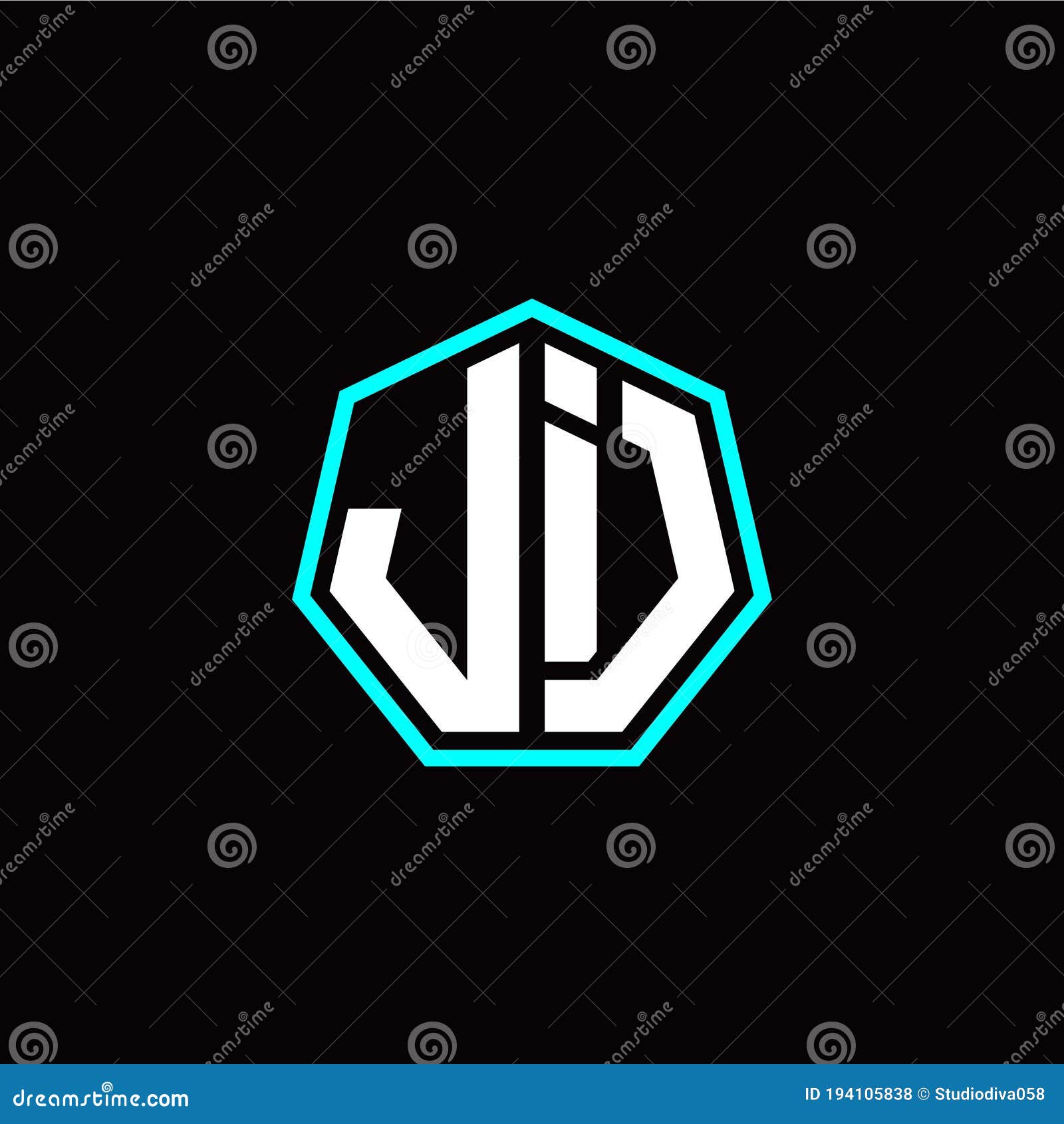 J I Initials Modern Polygon Logo Template Stock Illustration ...
