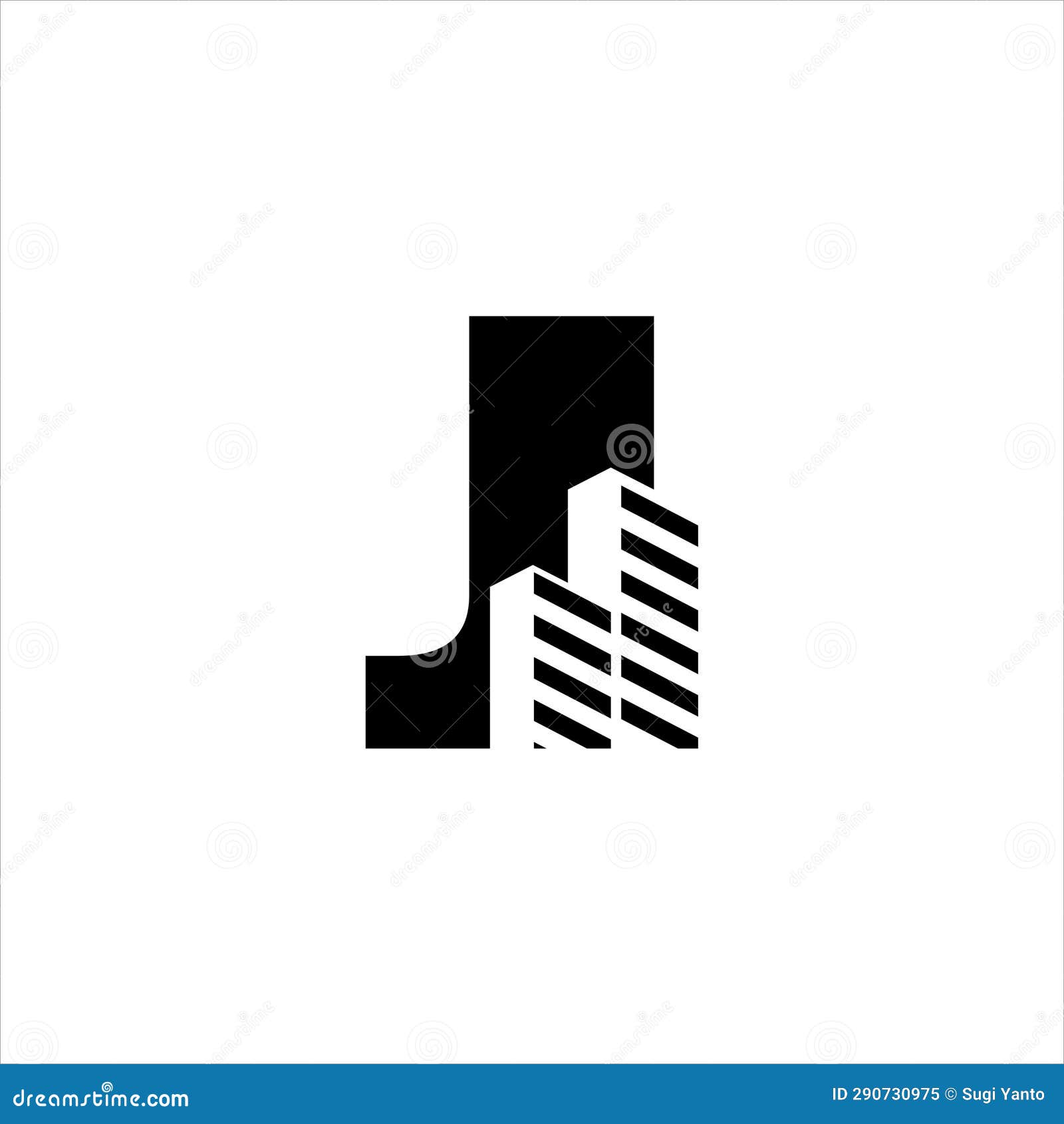 J Initial Building Logo Design Vector Symbol Graphic Stock Vector ...