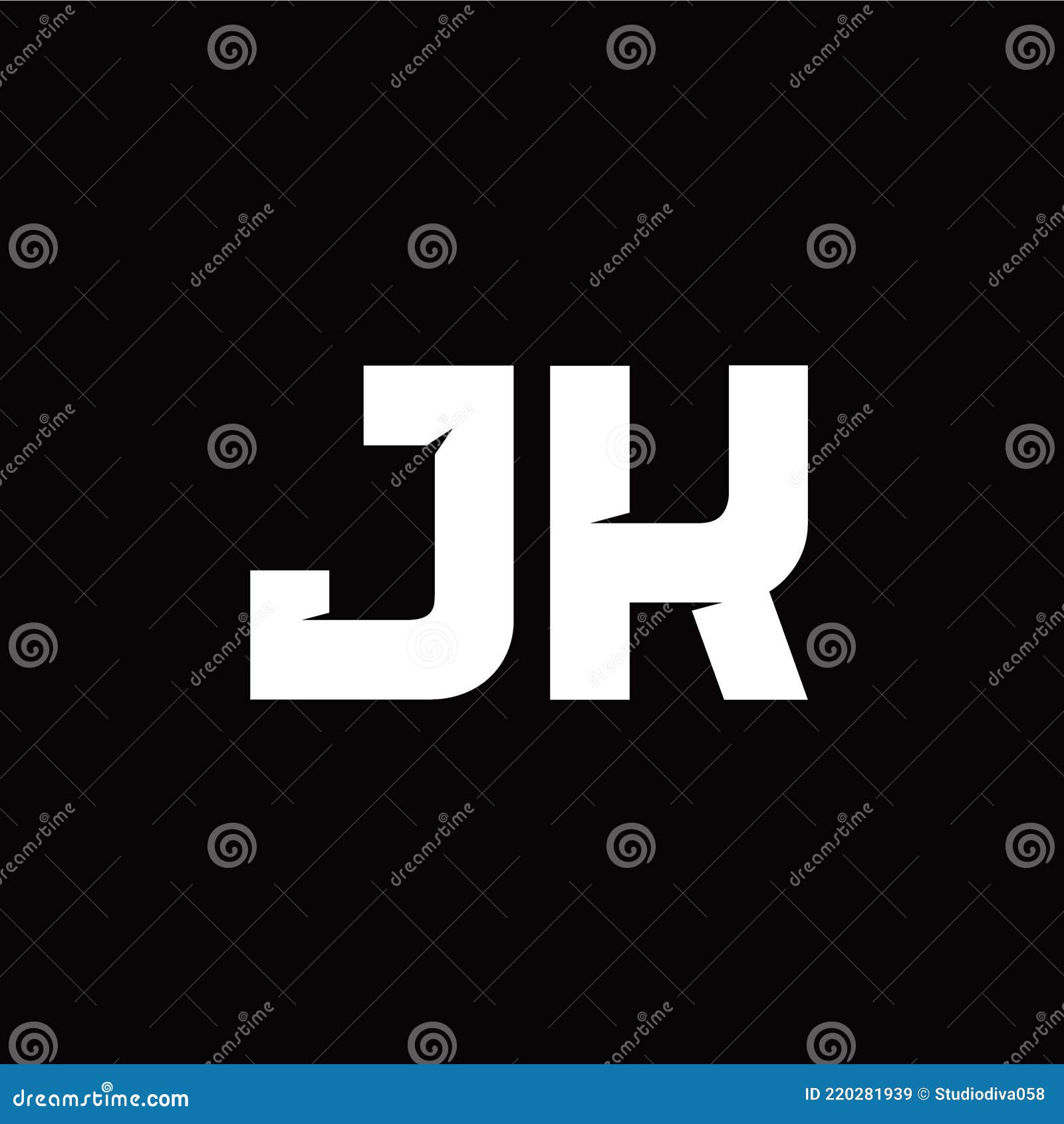J K Letter Monogram Style Initial Logo Template Stock Vector ...