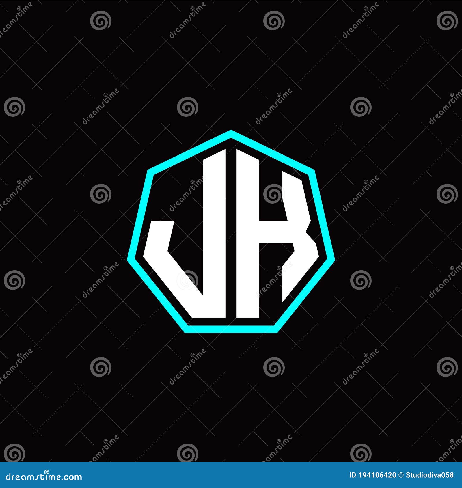 J K Initials Modern Polygon Logo Template Stock Vector - Illustration ...
