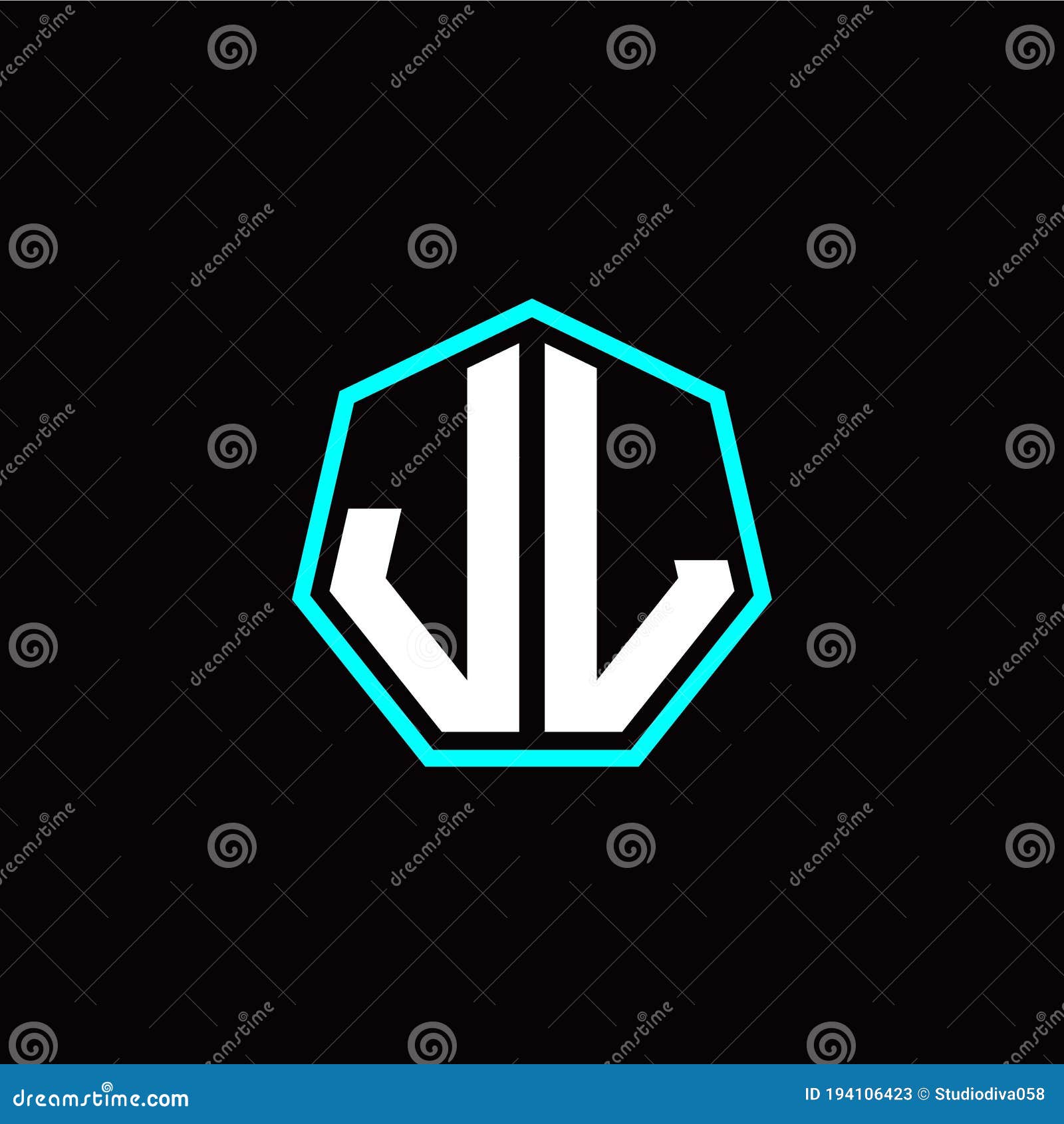 J L Initials Modern Polygon Logo Template Stock Vector - Illustration ...