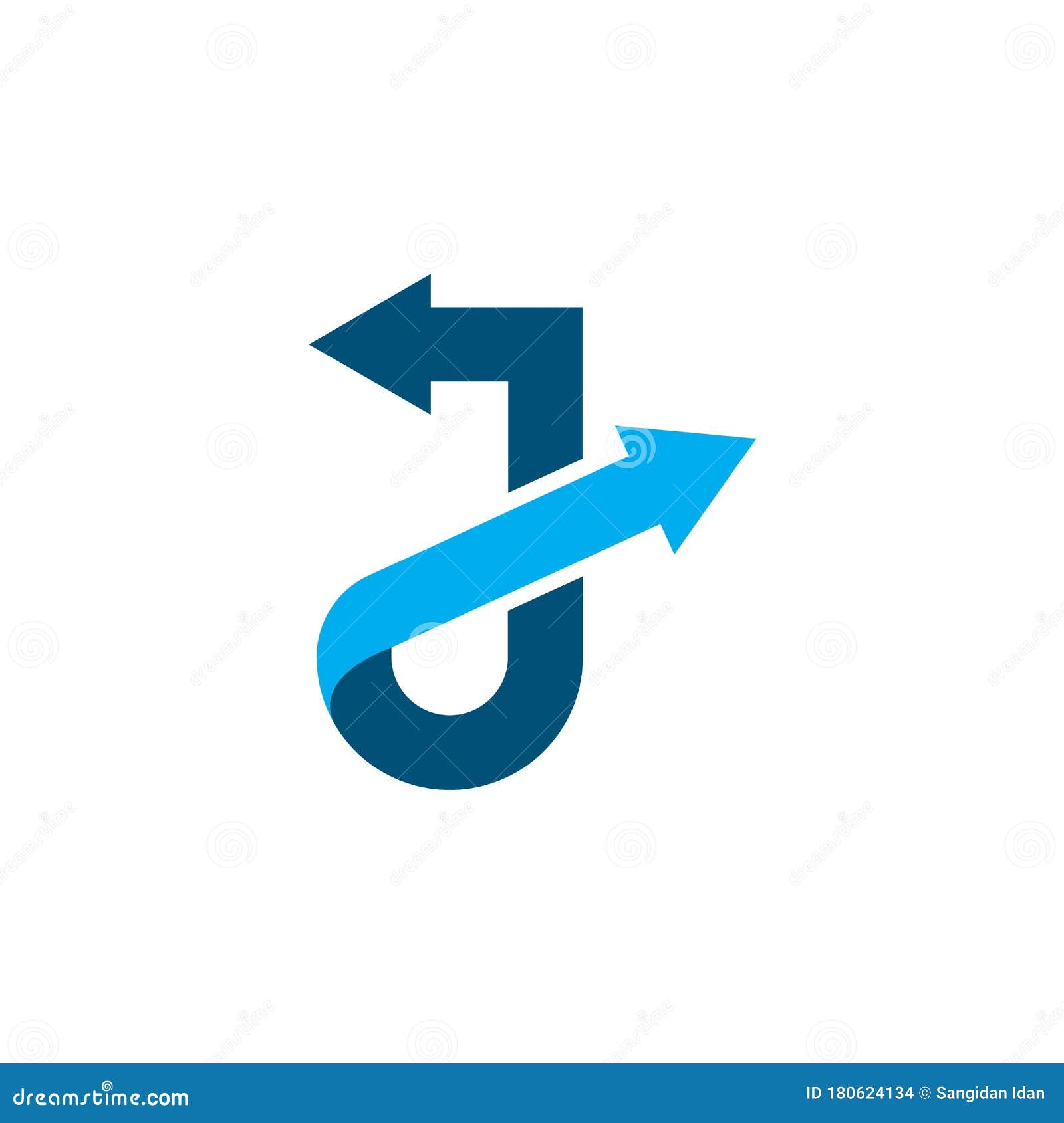 J Letter Arrow Logo Template Vector Stock Vector - Illustration of ...