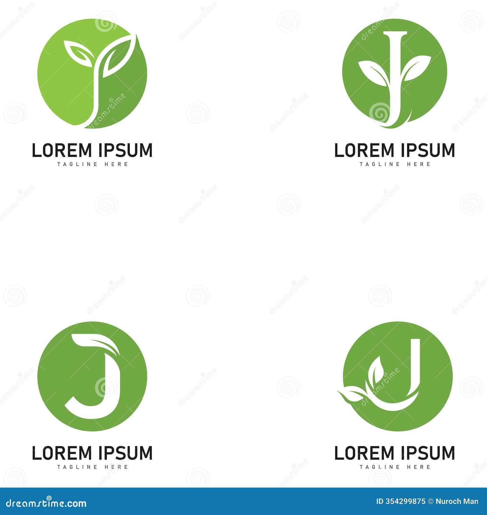 Letter E Leaf Logo Design Cartoon Vector | CartoonDealer.com #238081835