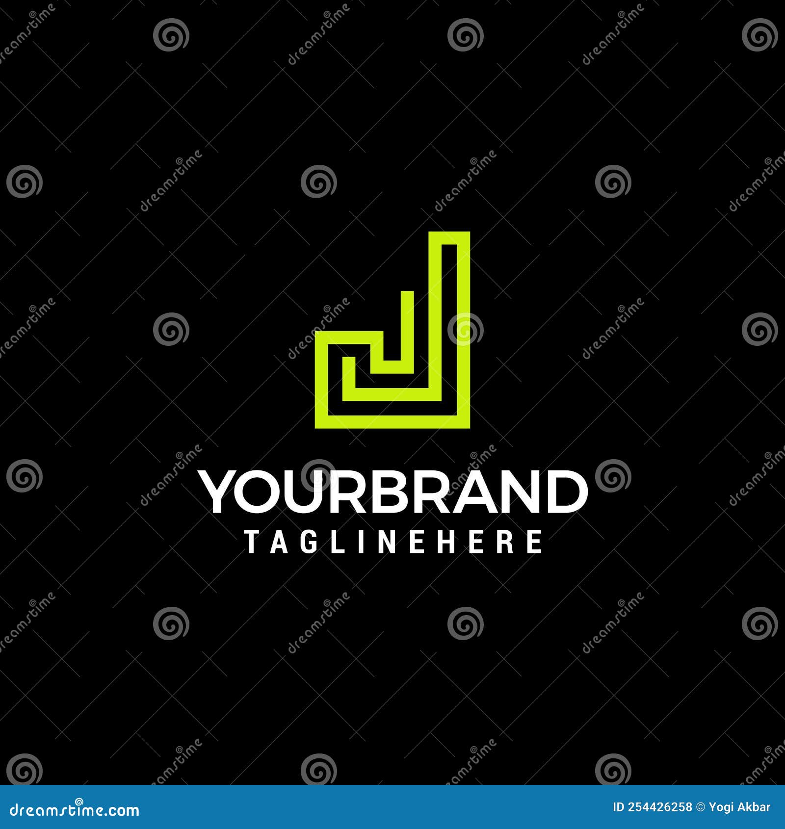 J Letter Monogram Logo in Line Art Style Template Vector Stock Vector ...