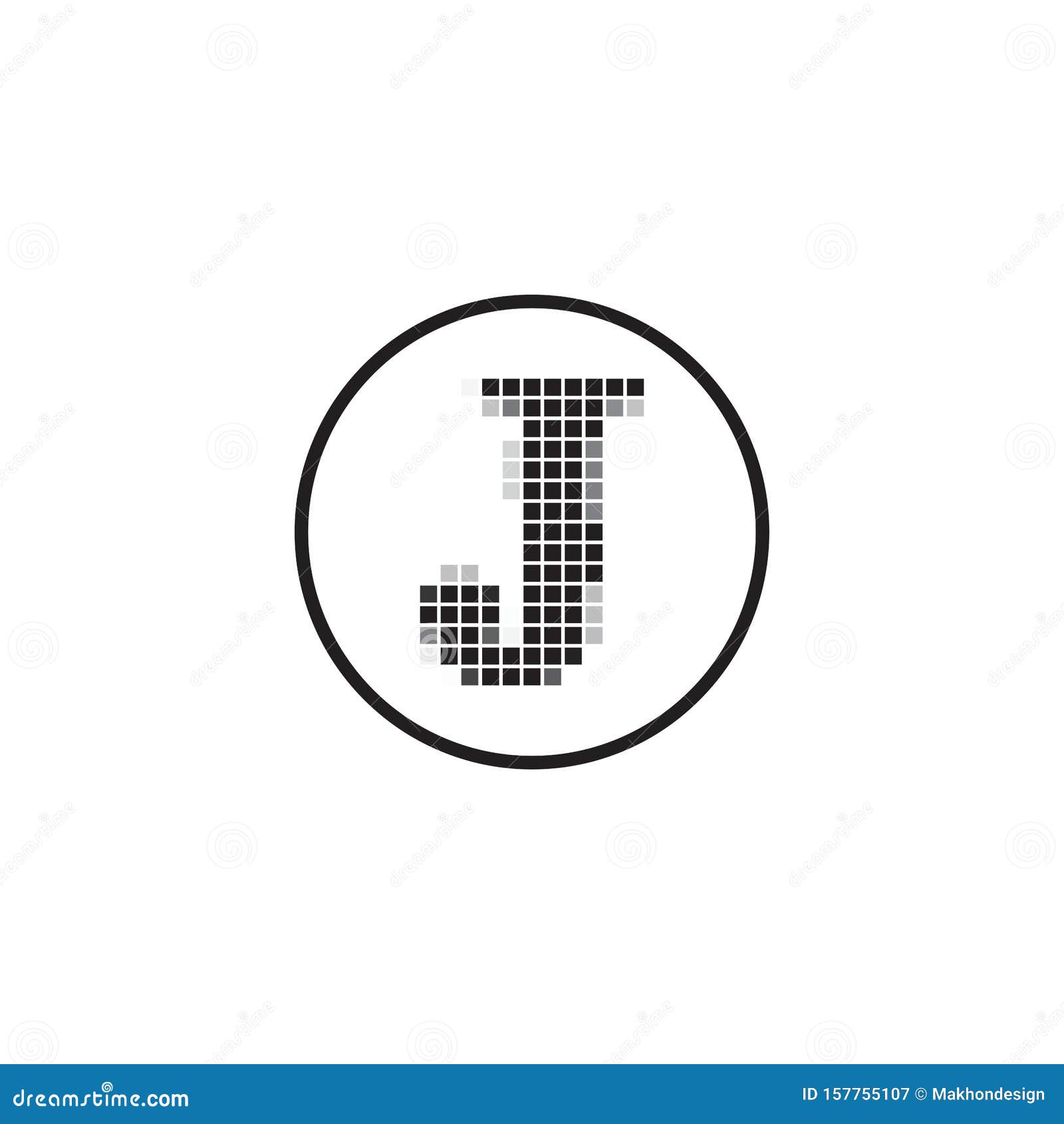 J Letter Pixel Motion Logo Design, Square Pixel J Letter Vector Logo ...