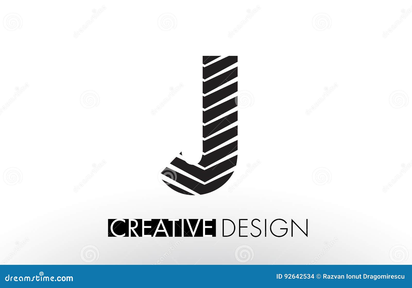 J Lines Letter Design with Creative Elegant Zebra Stock Vector ...