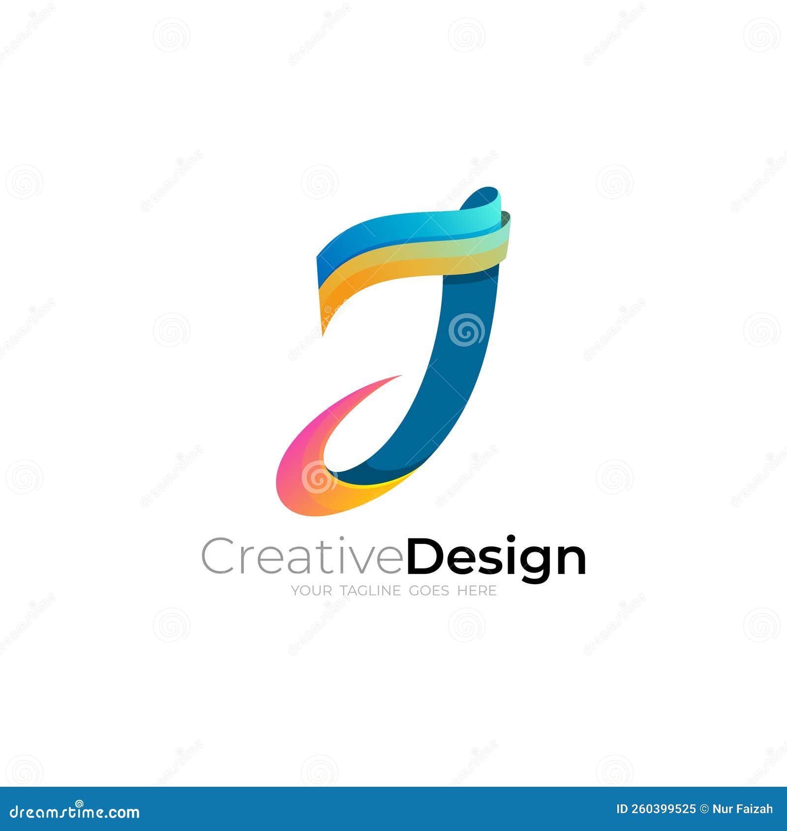 J Logo Vector, Letter J Logo with Simple Design Colorful Stock Vector ...
