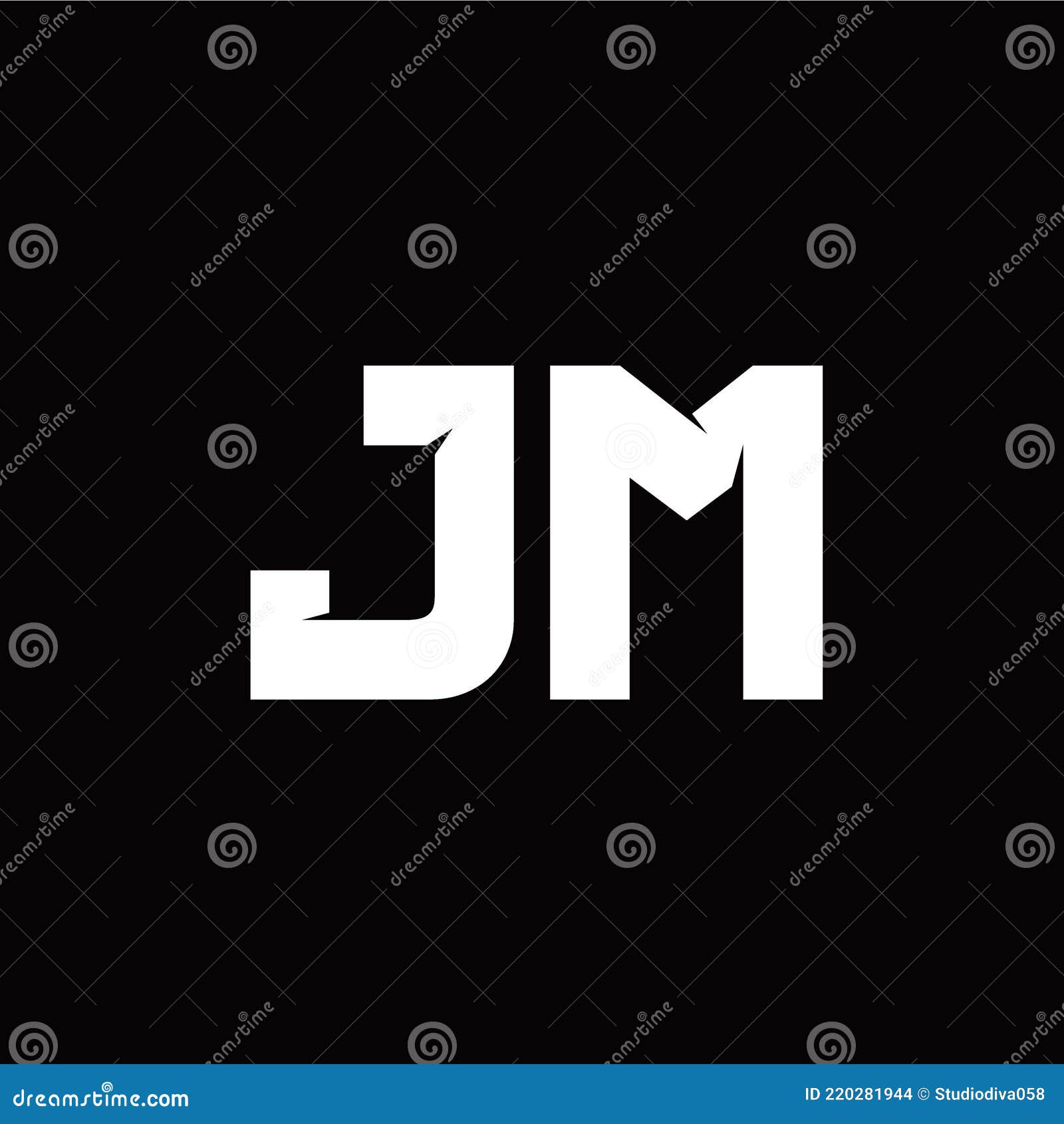 J M Letter Monogram Style Initial Logo Template Stock Vector ...