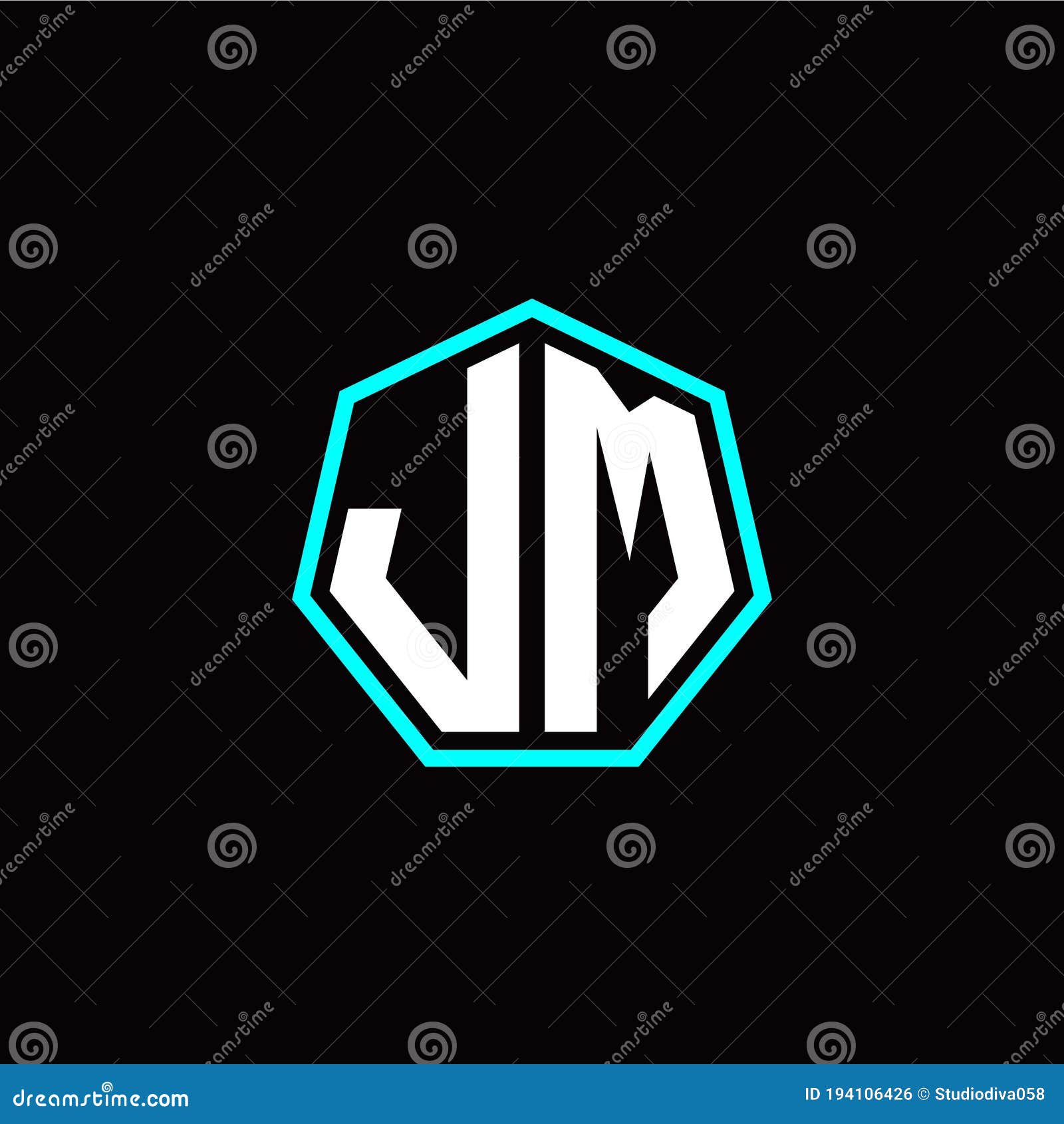 J M Initials Modern Polygon Logo Template Stock Vector - Illustration ...