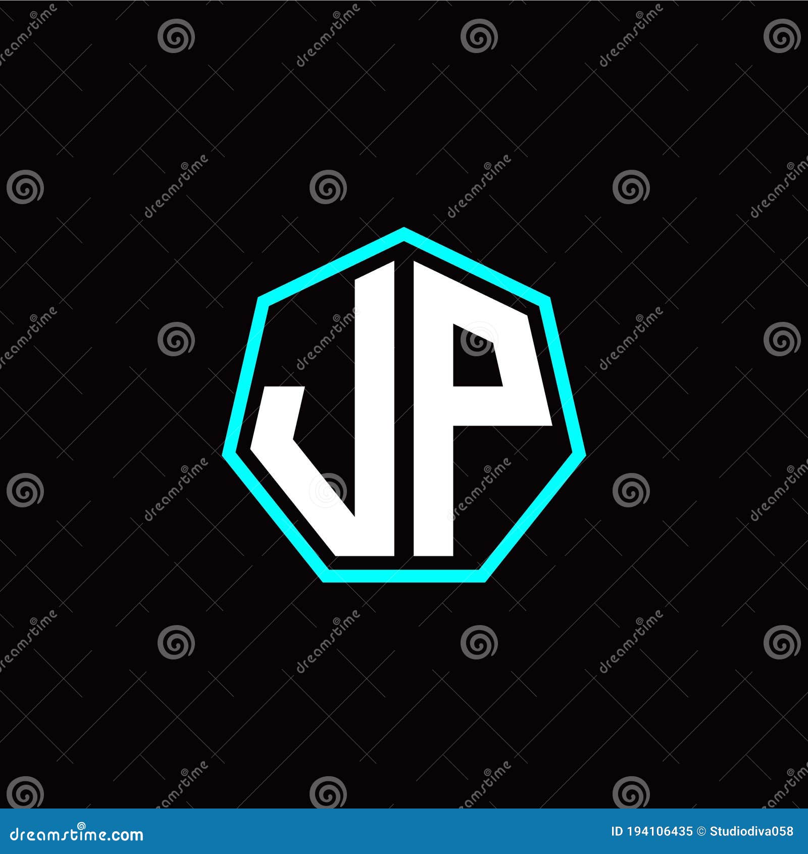 J P Initials Modern Polygon Logo Template Stock Vector - Illustration ...