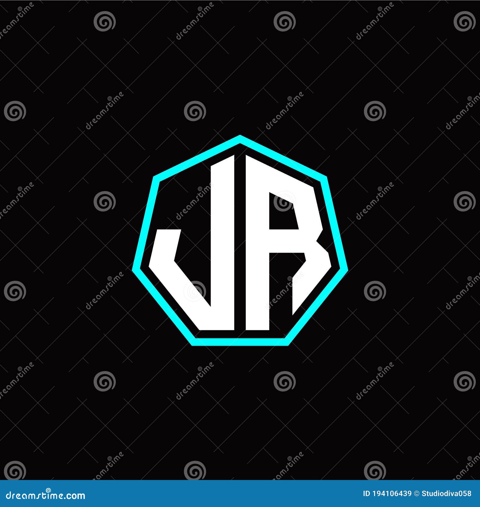 J R Initials Modern Polygon Logo Template Stock Vector - Illustration ...