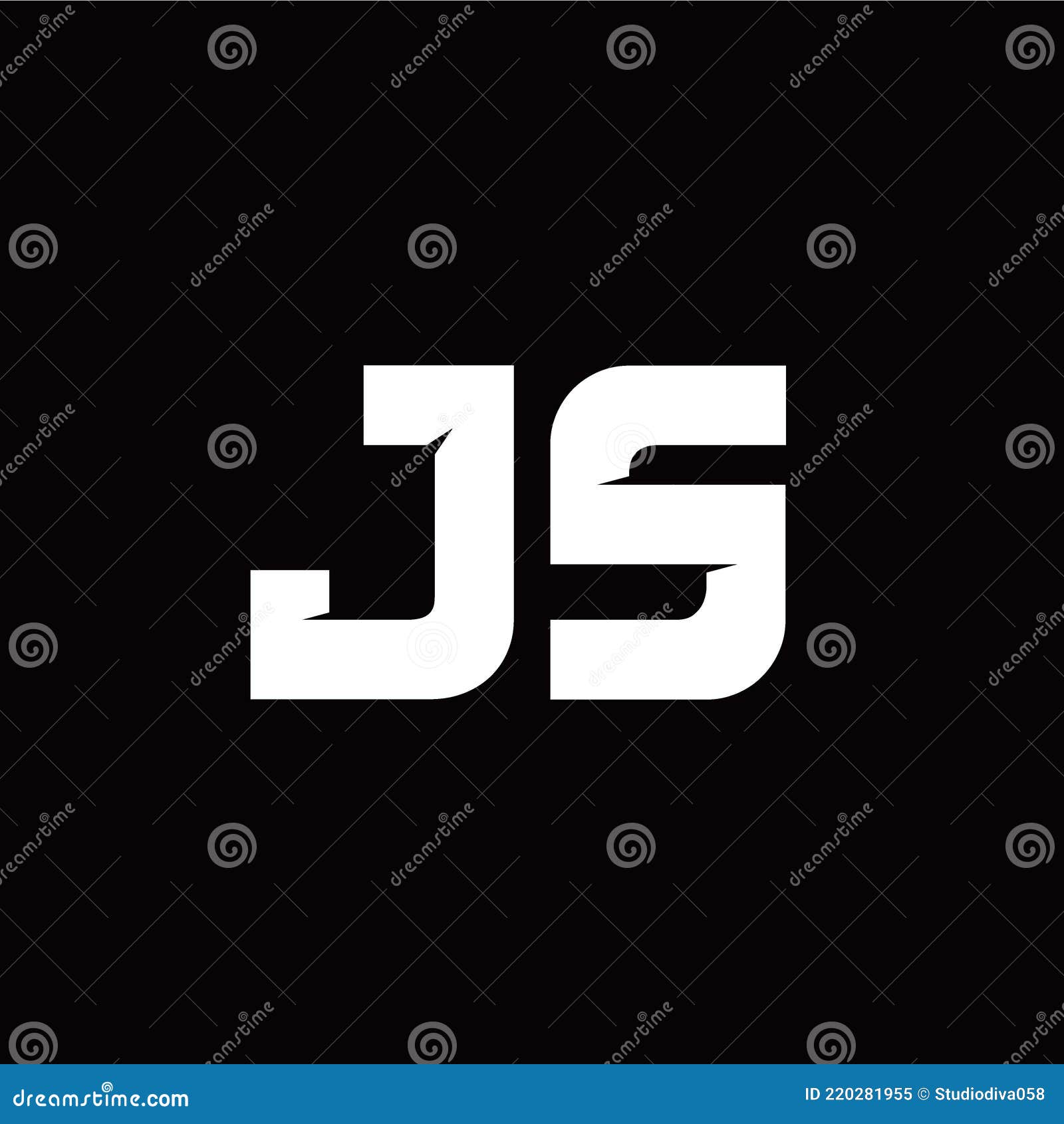 J S Letter Monogram Style Initial Logo Template Stock Vector ...