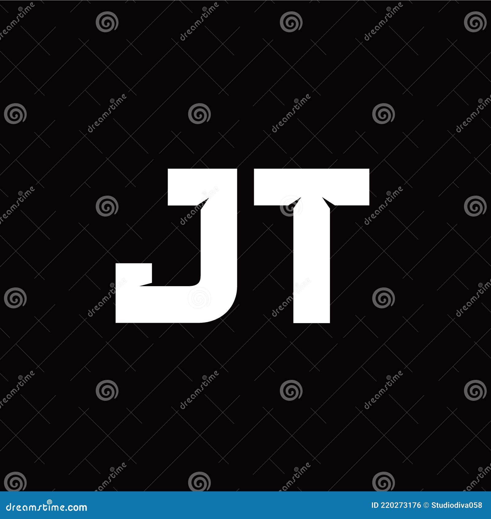 J T Letter Monogram Style Initial Logo Template Stock Illustration ...