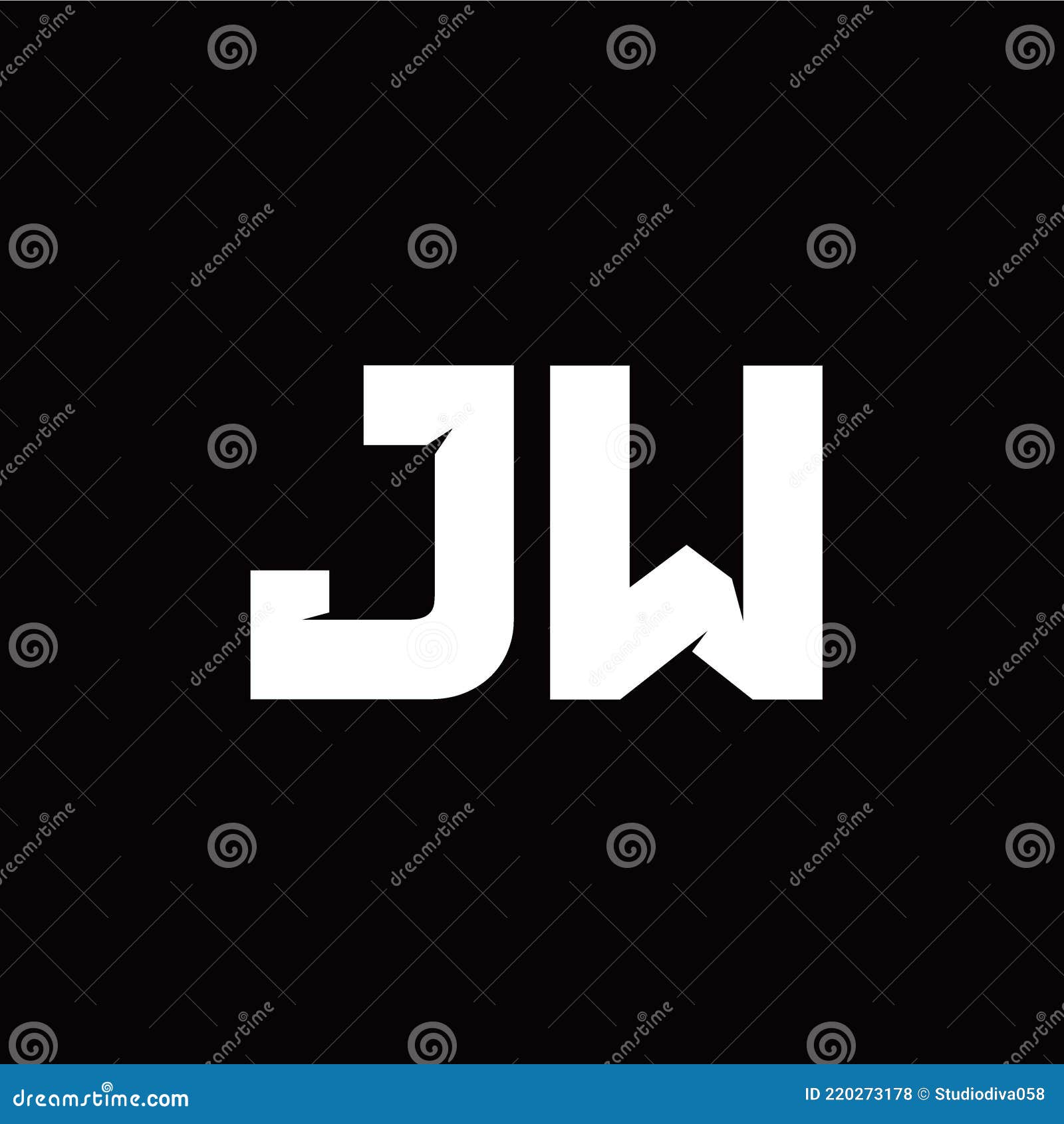 J W Letter Monogram Style Initial Logo Template Stock Illustration ...