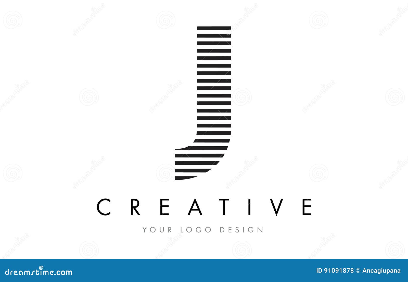 J Zebra Letter Logo Design with Black and White Stripes Stock Vector ...