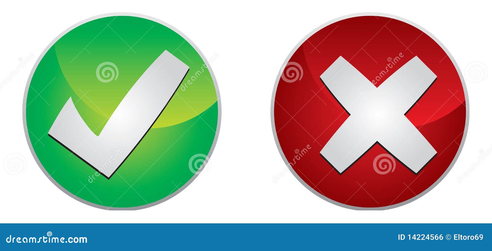 Ja en Geen teken vector illustratie. Illustration of overeenstemming ...