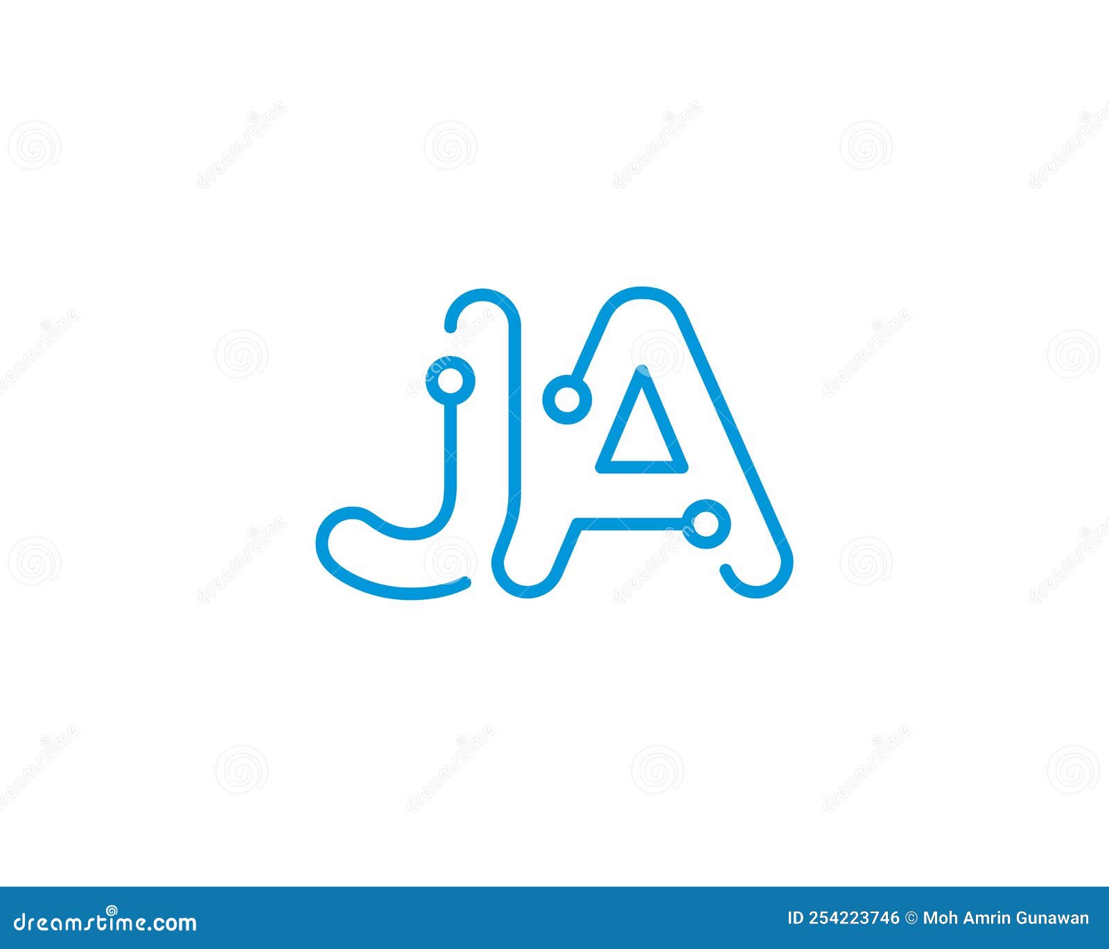 JA Letters, Electronic Circuit, Technology Logo Design Vector 001 Stock ...