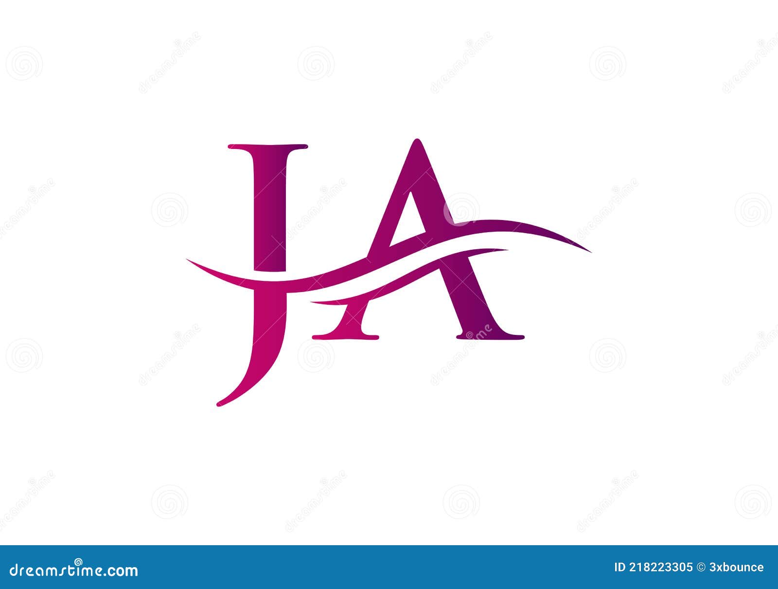 JA Logo Design. Premium Letter JA Logo Design with Water Wave Concept ...