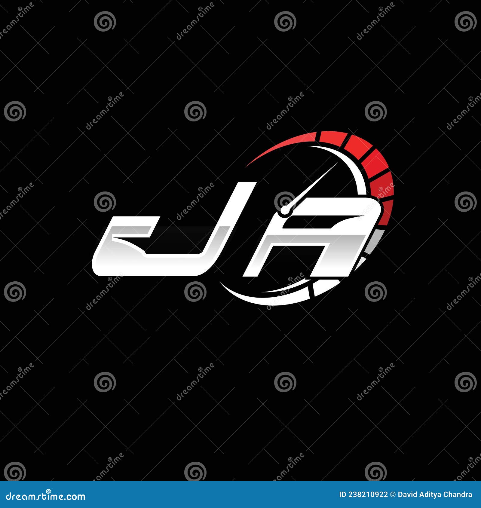 JA Logo Letter Speed Meter Racing Style Stock Vector - Illustration of ...