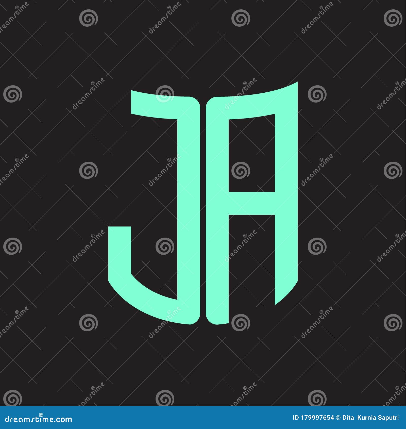 JA Logo Monogram with Ribbon Style Design Template Stock Vector ...