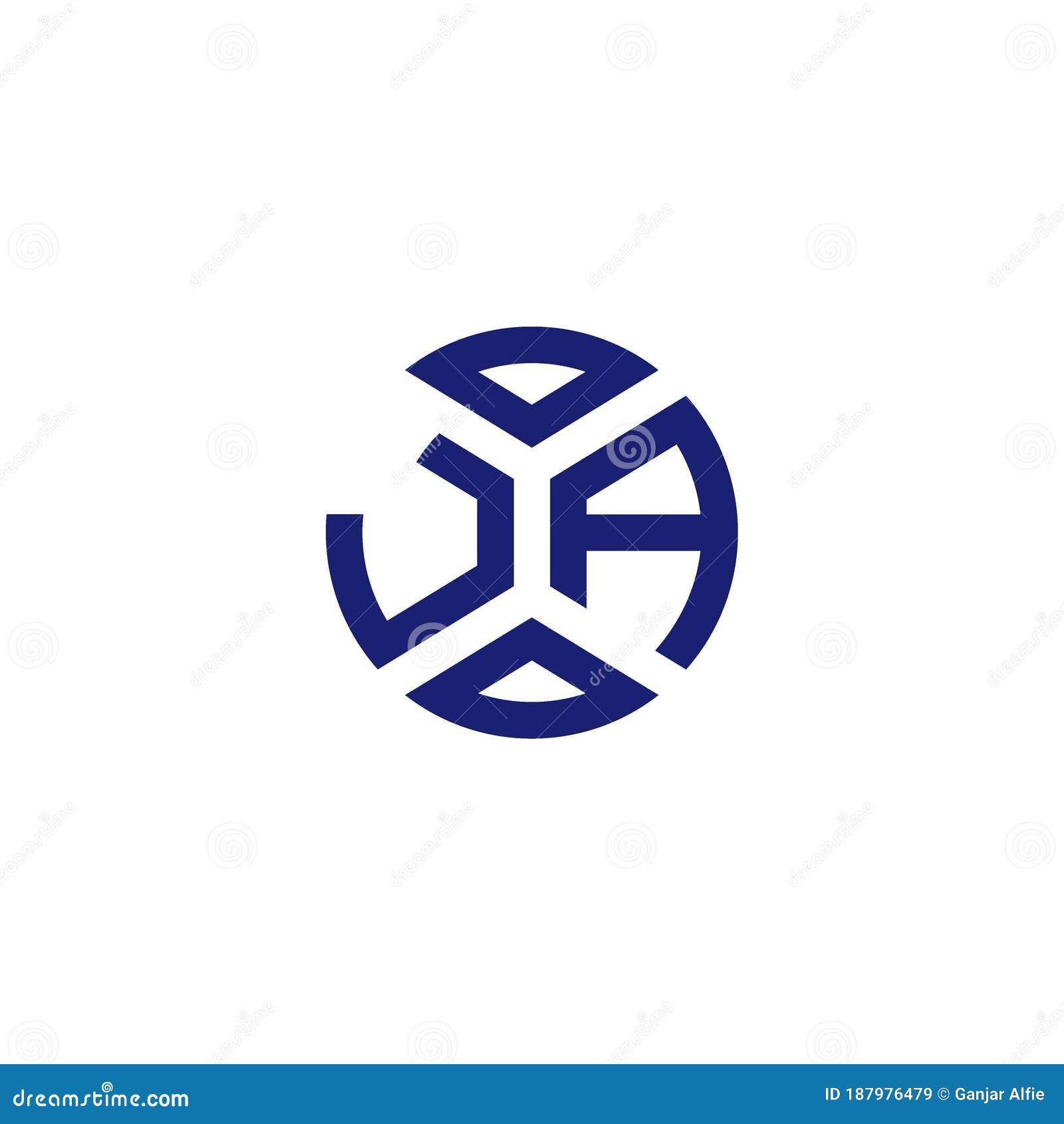 JA Monogram Logo with Abstract Shapes in Modern Style Stock Vector ...