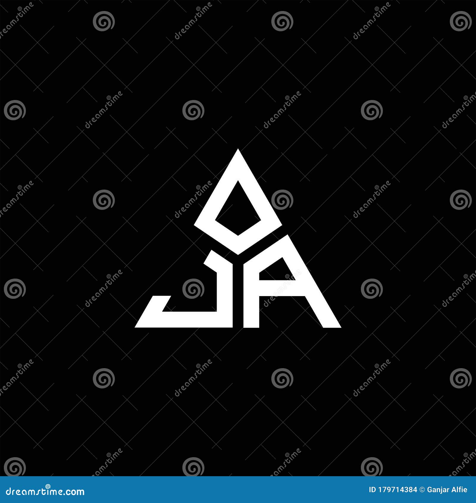 JA Monogram Logo with 3 Pieces Shape Isolated on Triangle Stock Vector ...