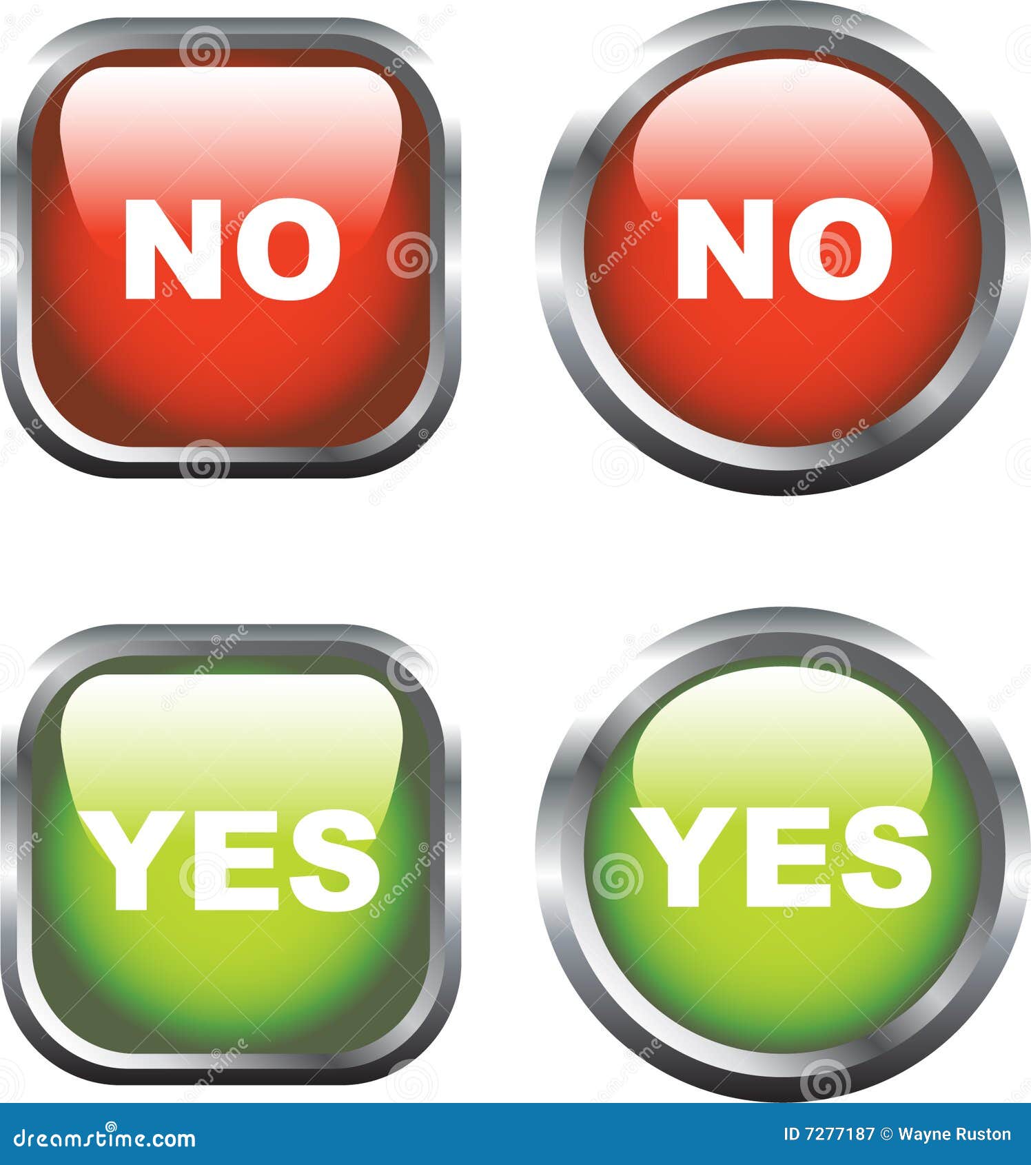 Ja/nee Pictogrammen vector illustratie. Illustration of reeks - 7277187