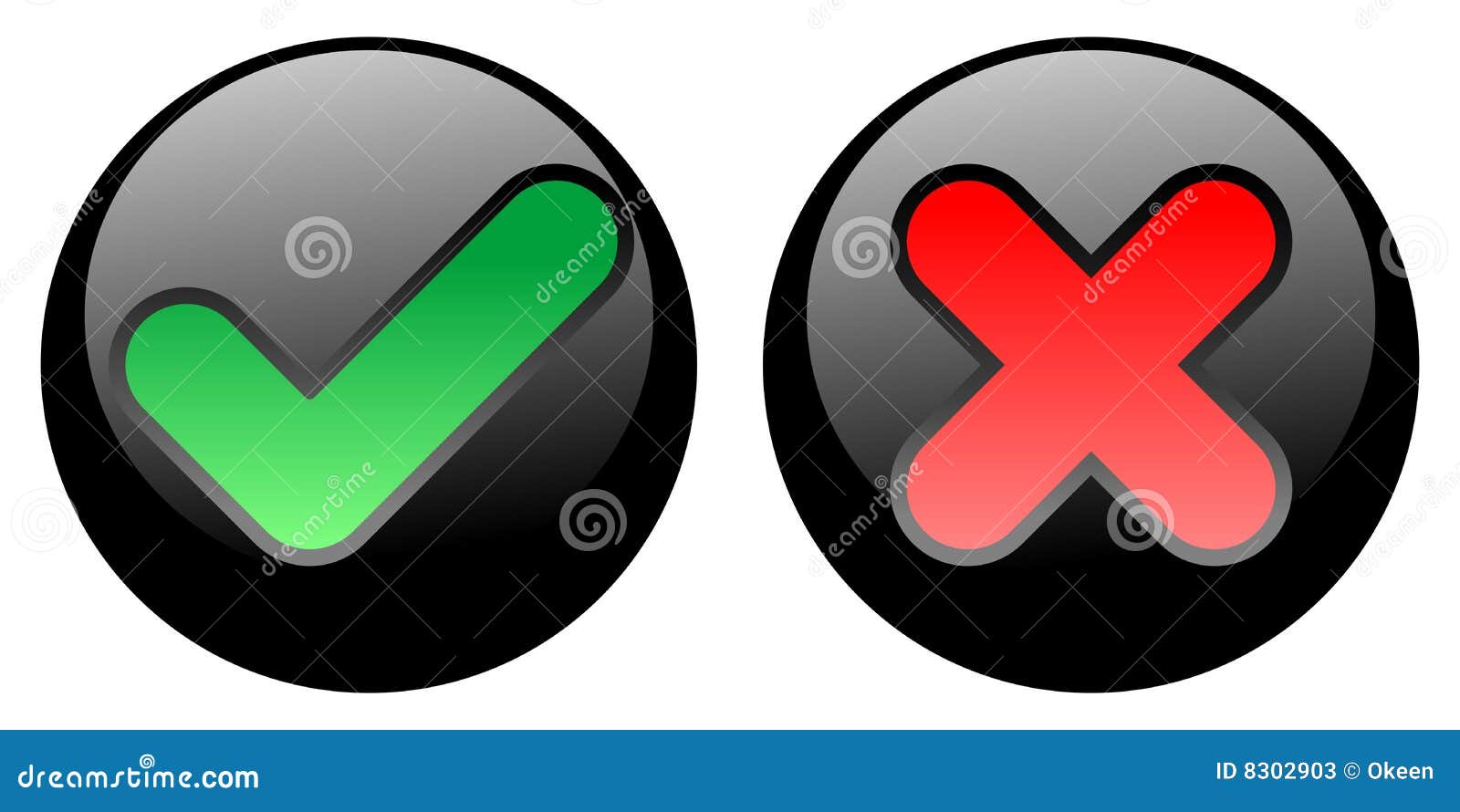 Ja-neen Knopen - Zwarte vector illustratie. Illustration of akkoord ...