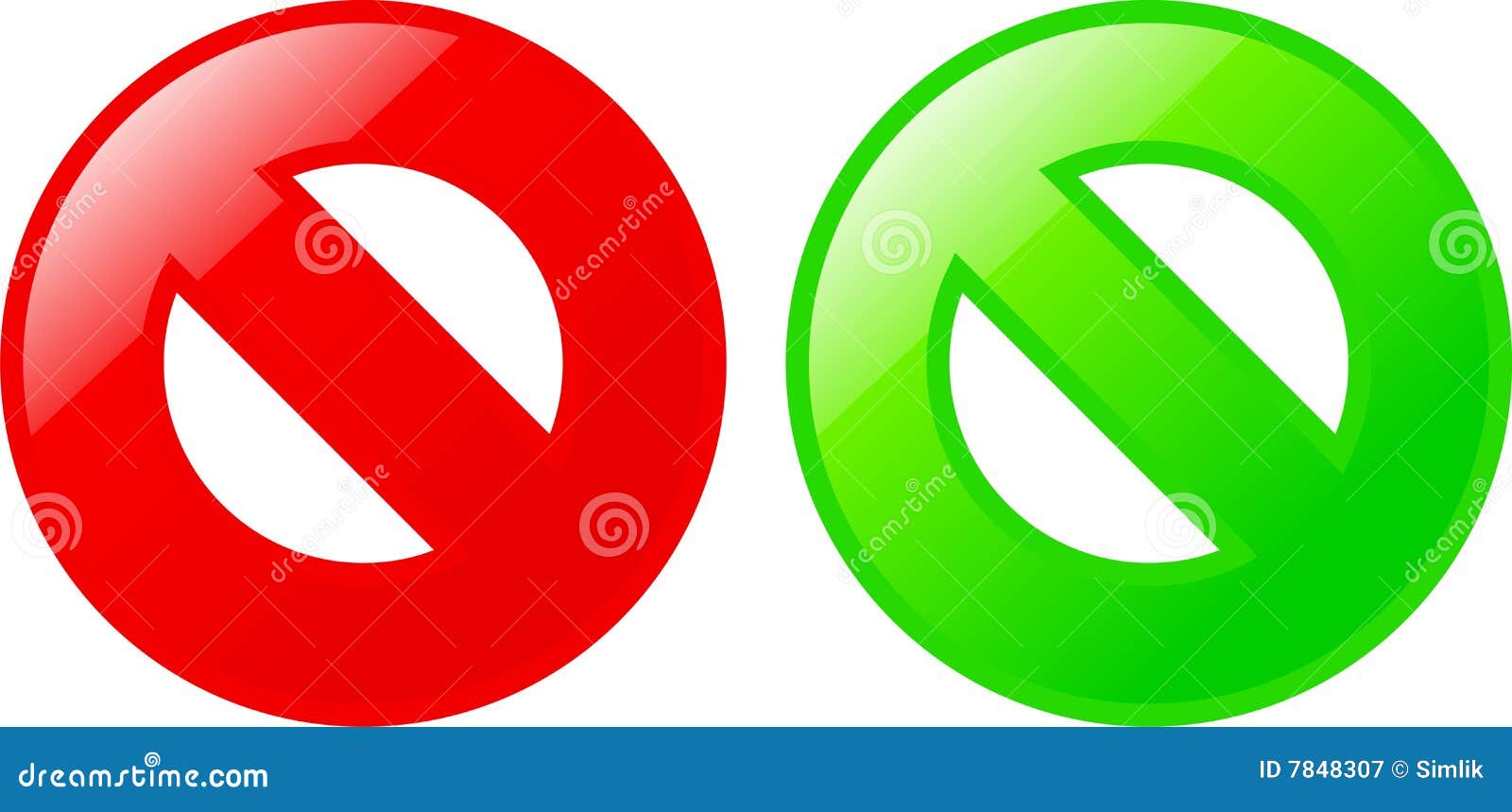 Ja/nein Symbole VEKTOR vektor abbildung. Illustration von grün - 7848307