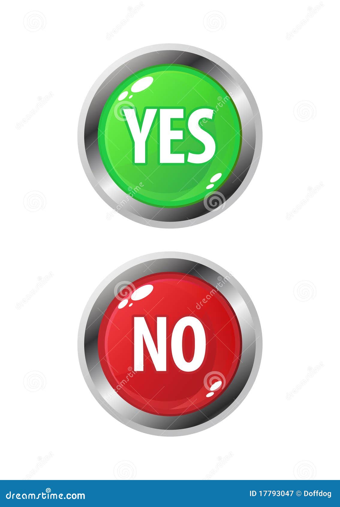 Ja/nein Tasten vektor abbildung. Illustration von negativ - 17793047