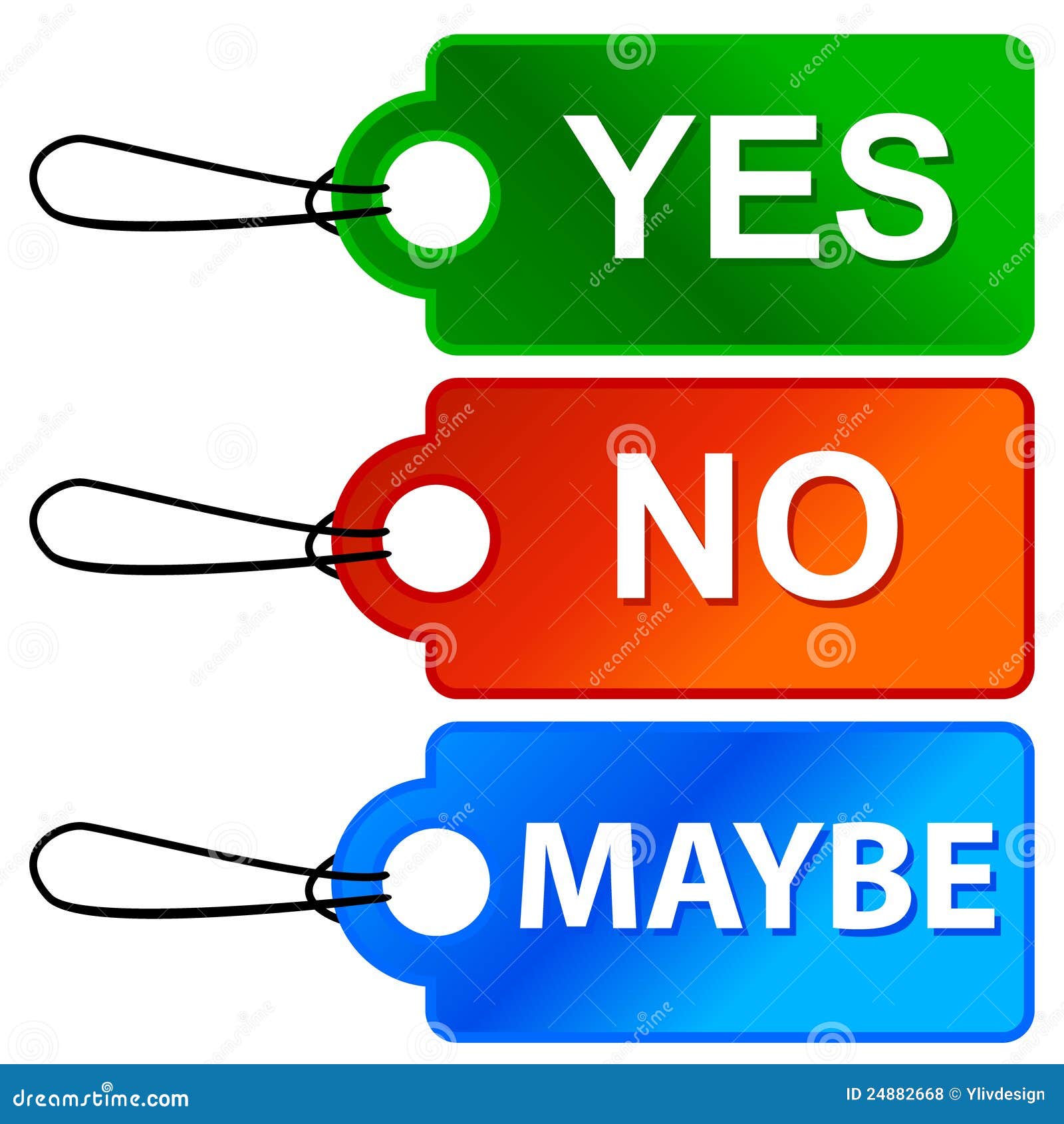 Ja Nr En Misschien - Drie Tekens Vector Illustratie - Illustration of ...