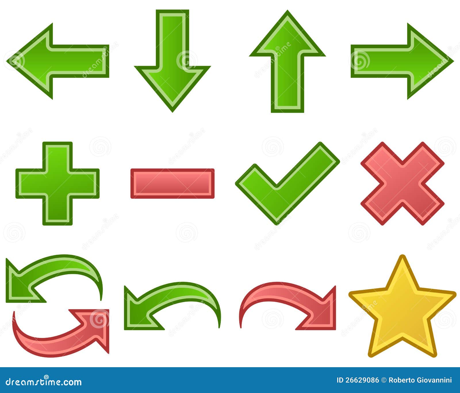 Ja, Nr, Geplaatste De Symbolen Van Pijlen Vector Illustratie ...