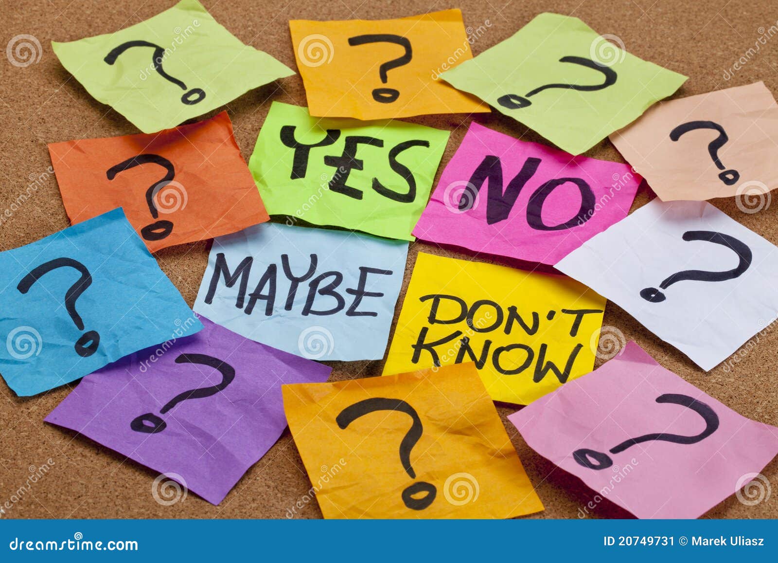 Ja, nr, misschien stock afbeelding. Image of onzekerheid - 20749731