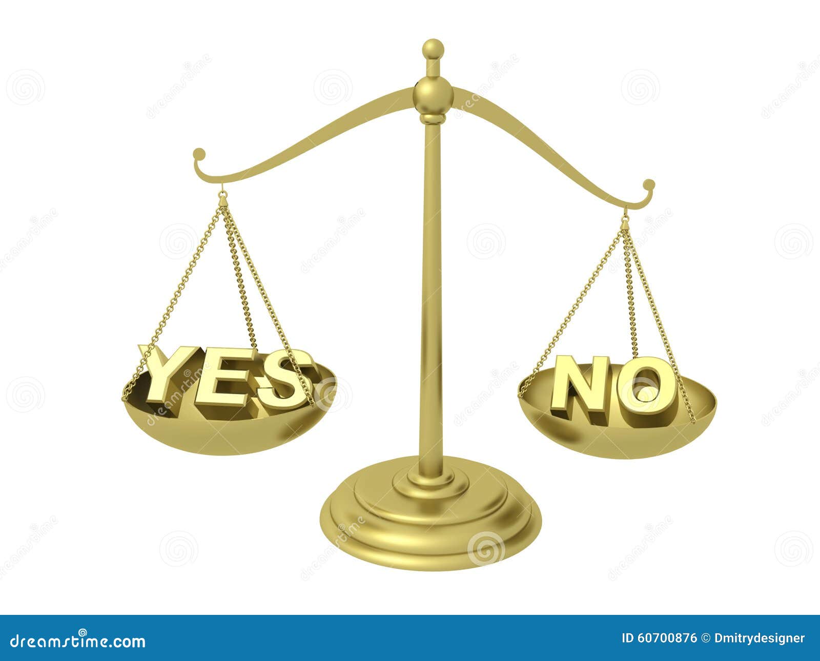 Ja Oder Nein Auf Den Goldenen Skalen Stock Abbildung - Illustration von ...