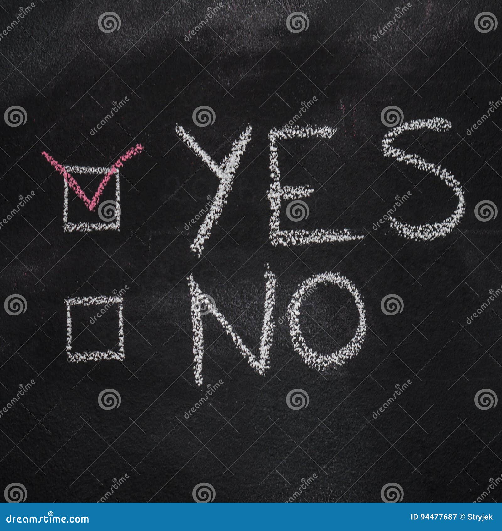 Ja Oder Nein Auf Schwarzer Tafel Stockbild - Bild von idee, zählimpuls ...