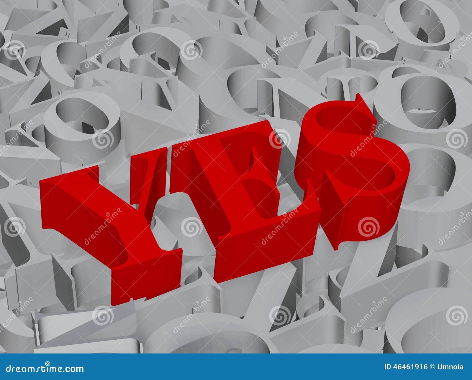 Ja - Text 3d stock abbildung. Illustration von meldung - 46461916