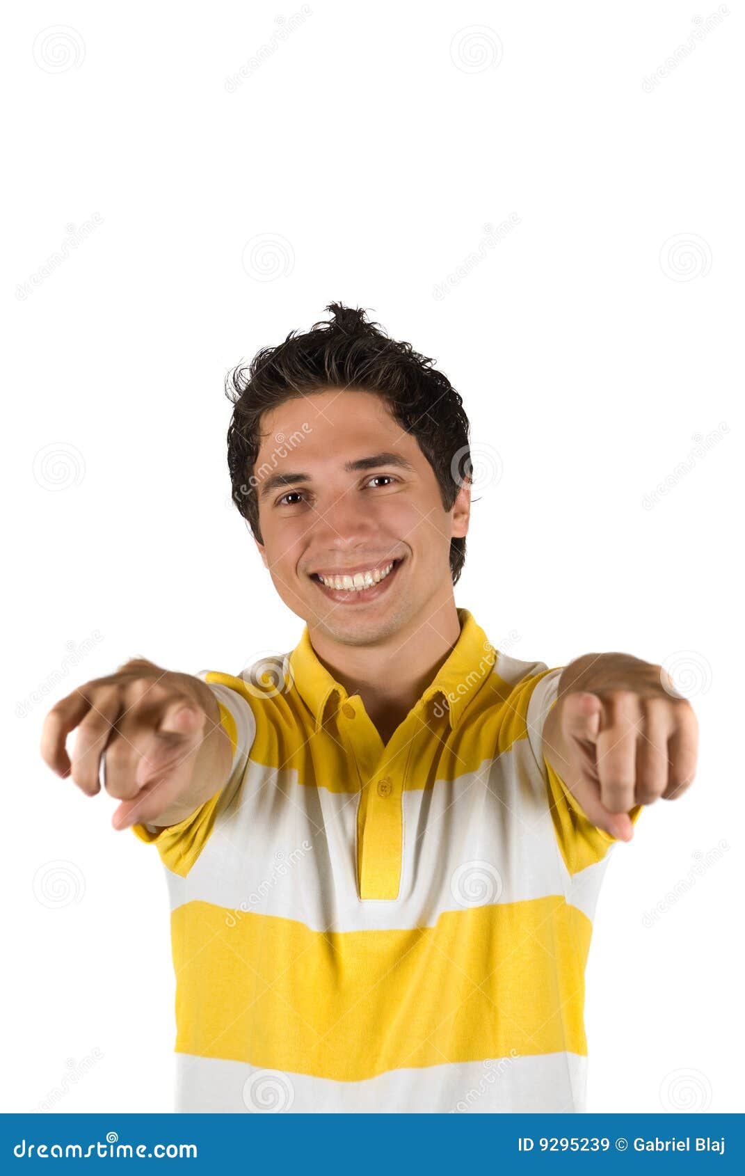 Ja! U! stock afbeelding. Image of blauw, kies, gebaar - 9295239