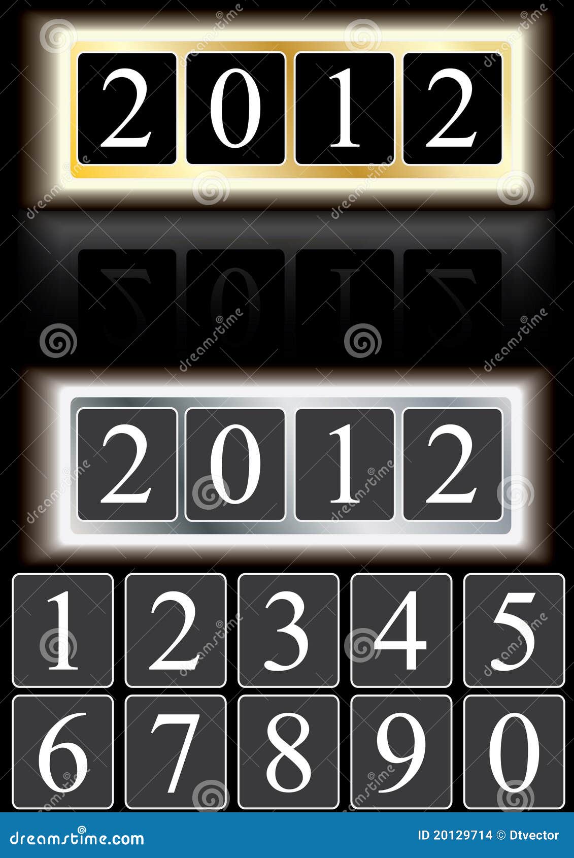 Jaar 2012 en Numbers_eps vector illustratie. Illustration of element ...