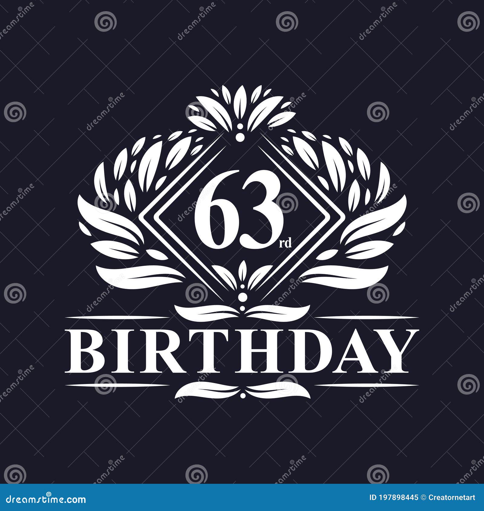 63 Jaar Birthday Logo, Luxe 63e Verjaardag Vector Illustratie ...