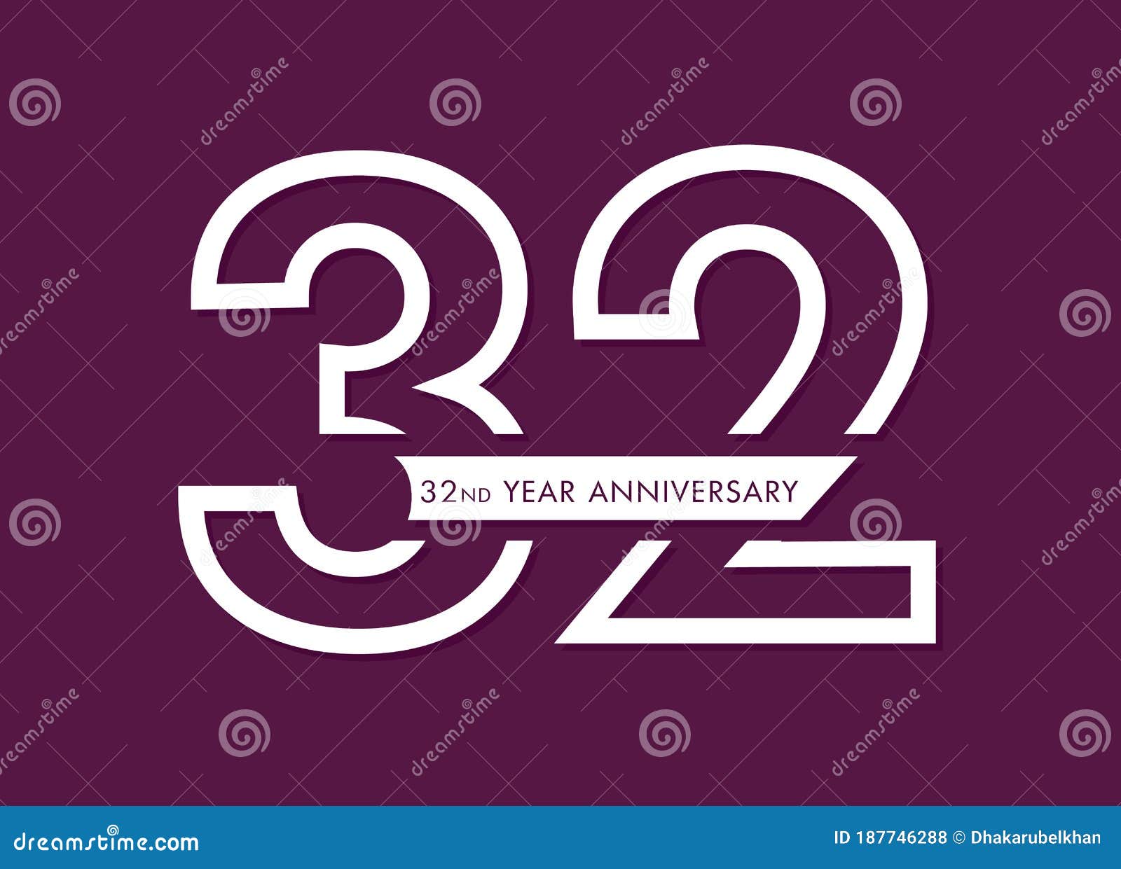 32 Jaar Jubileumfoto Vector 32e Verjaardag Viering Logo Vector ...