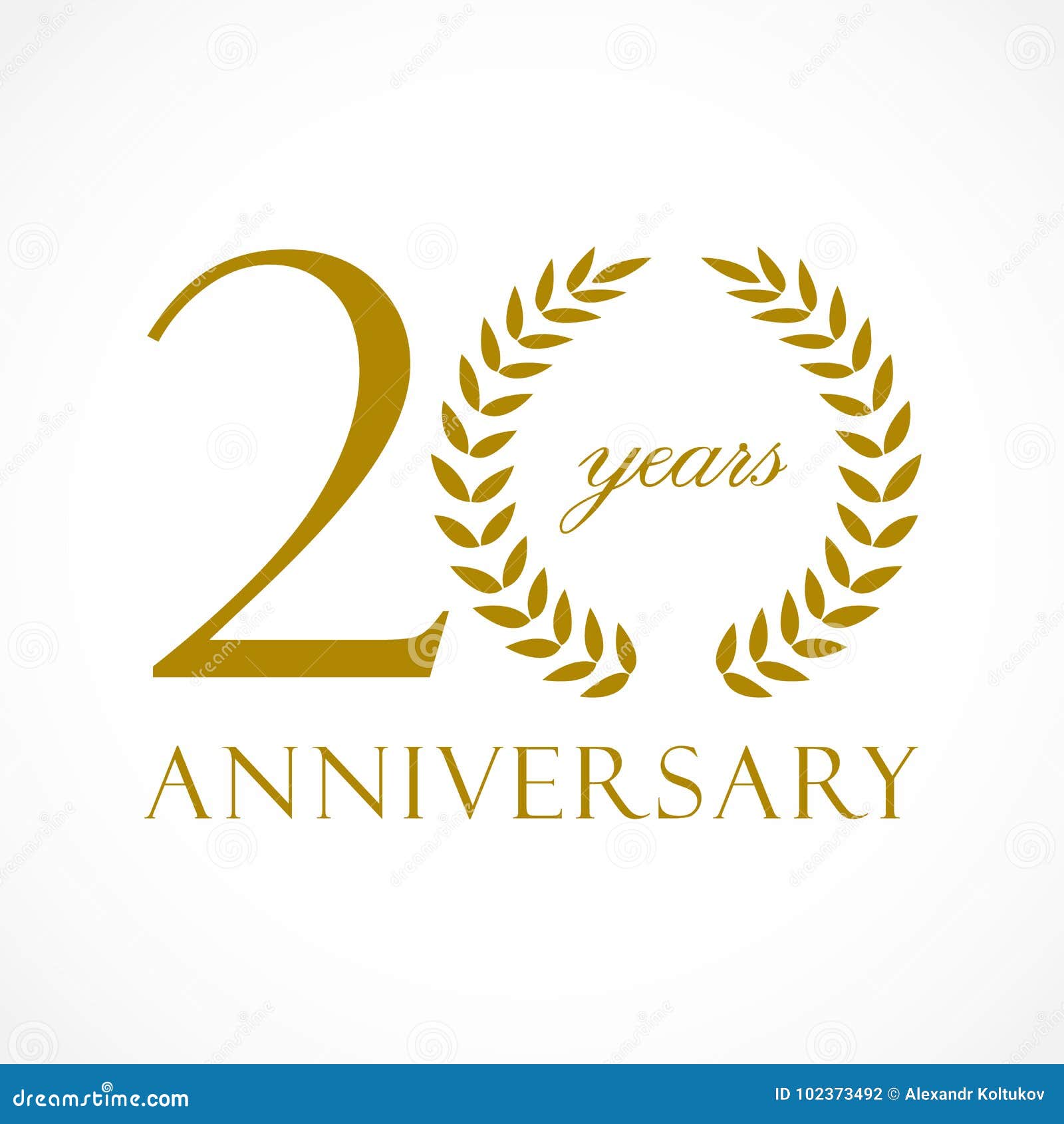 20 Jaar Oud Luxueus Embleem Vector Illustratie - Illustration of ...