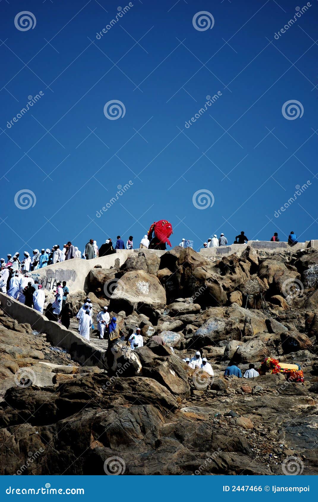 Jabal Rahmah at Arafah stock photo. Image of mount, people - 2447466