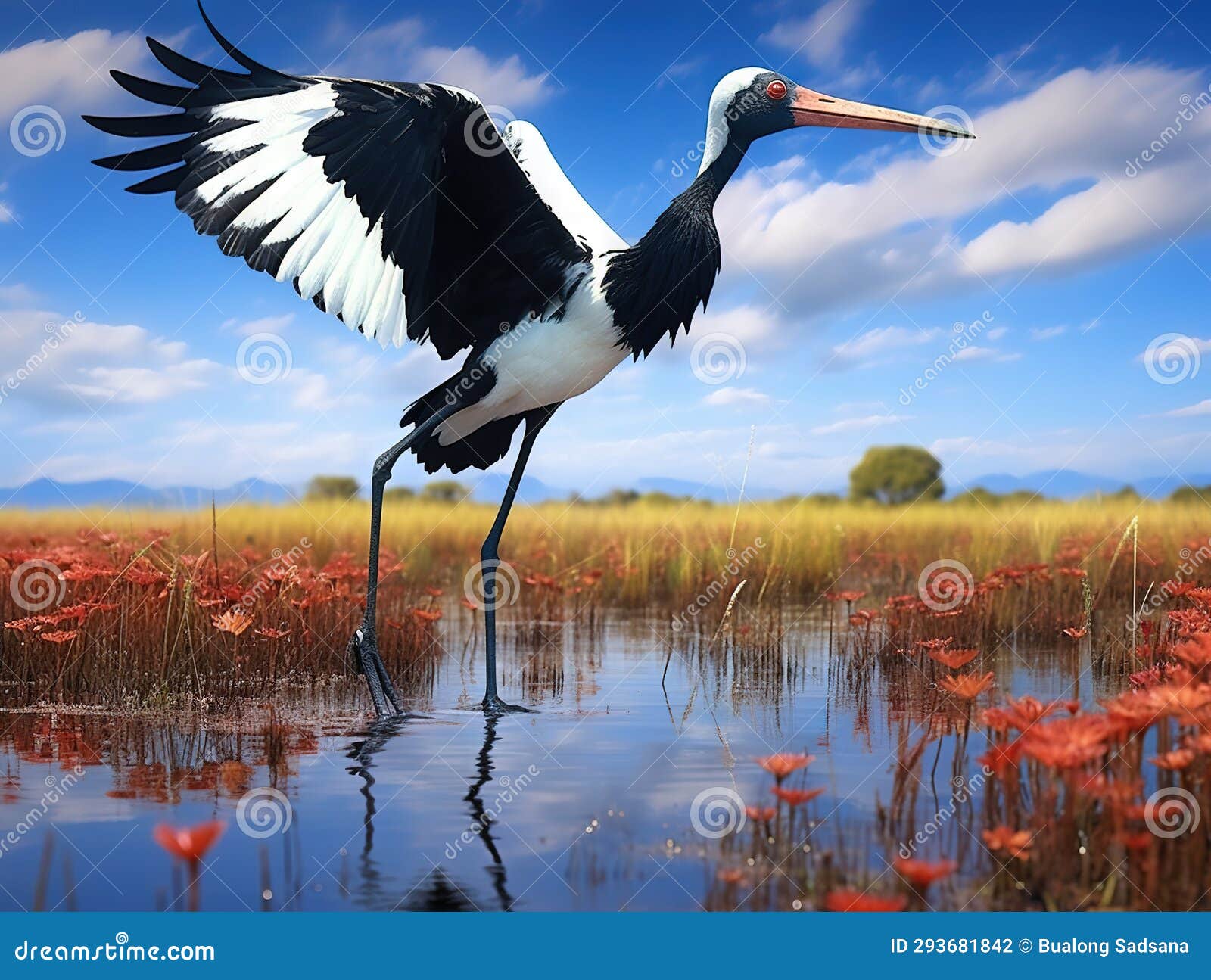 Jabiru Stork Cartoon Bird Coloring Vector Illustration | CartoonDealer ...