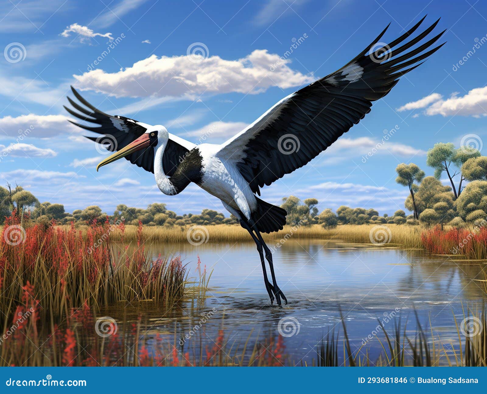 Jabiru stock illustration. Illustration of wilderness - 293681846