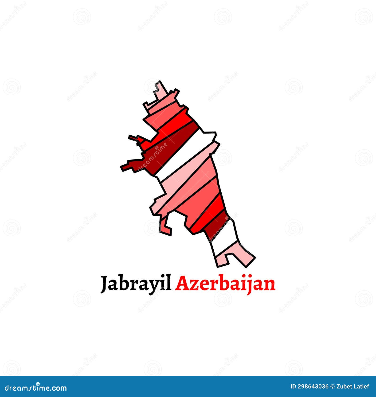 Jabrayil Azerbaijan Map, Azerbaijan City Jabrayil. Map Vector ...