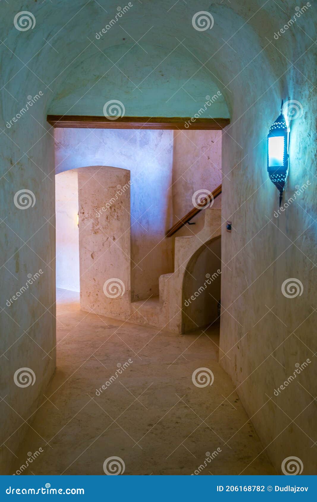 JABREEN, OMAN, OCTOBER 31, 2016: Interior of the Jabreen Fort in Oman ...