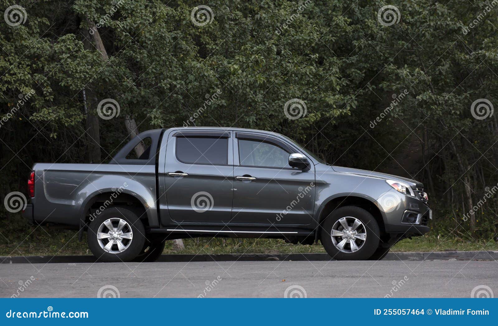 JAC gray pickup truck. stock photo. Image of travel - 255057464