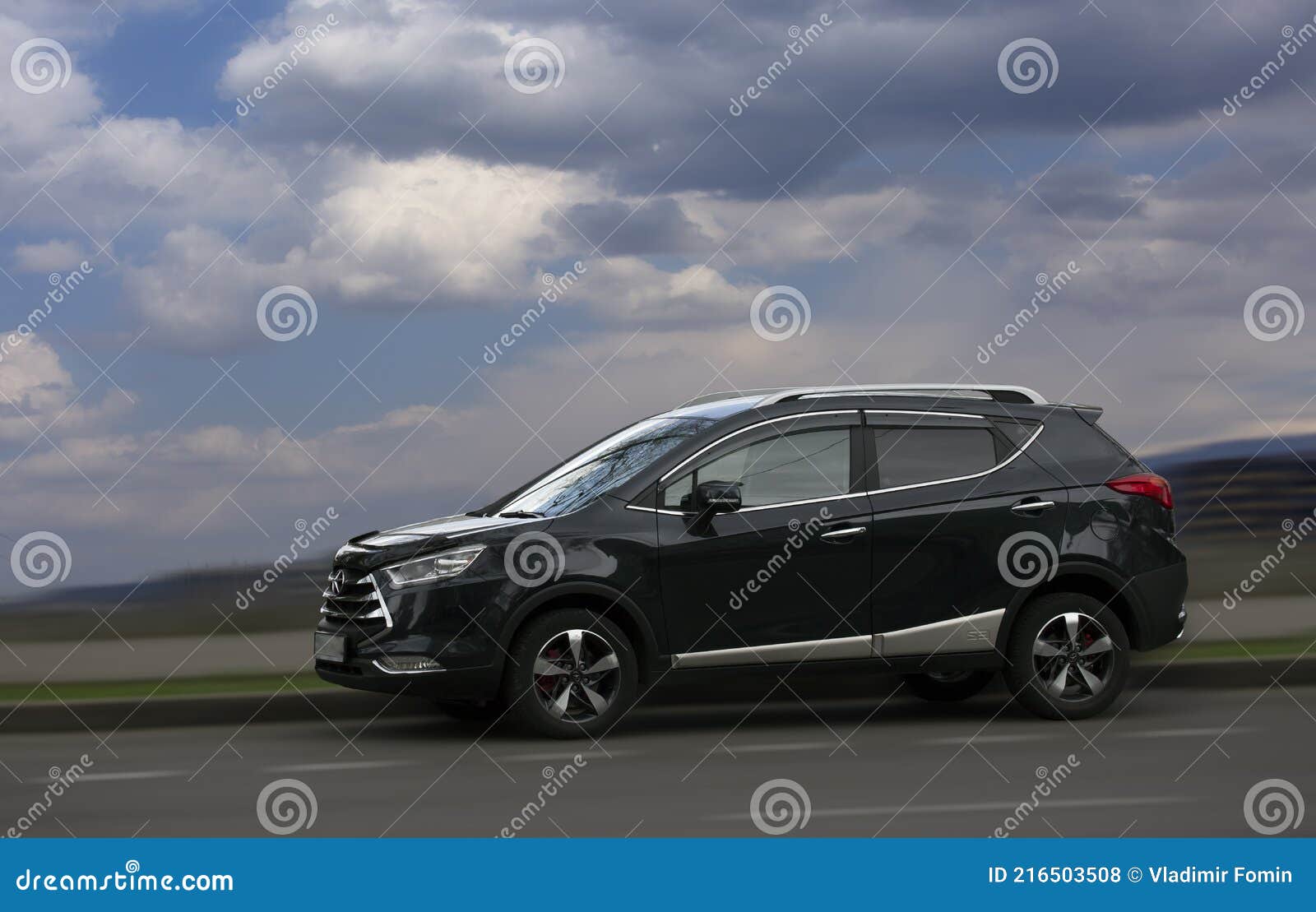 Jac S3 black crossover. stock photo. Image of blurred - 216503508
